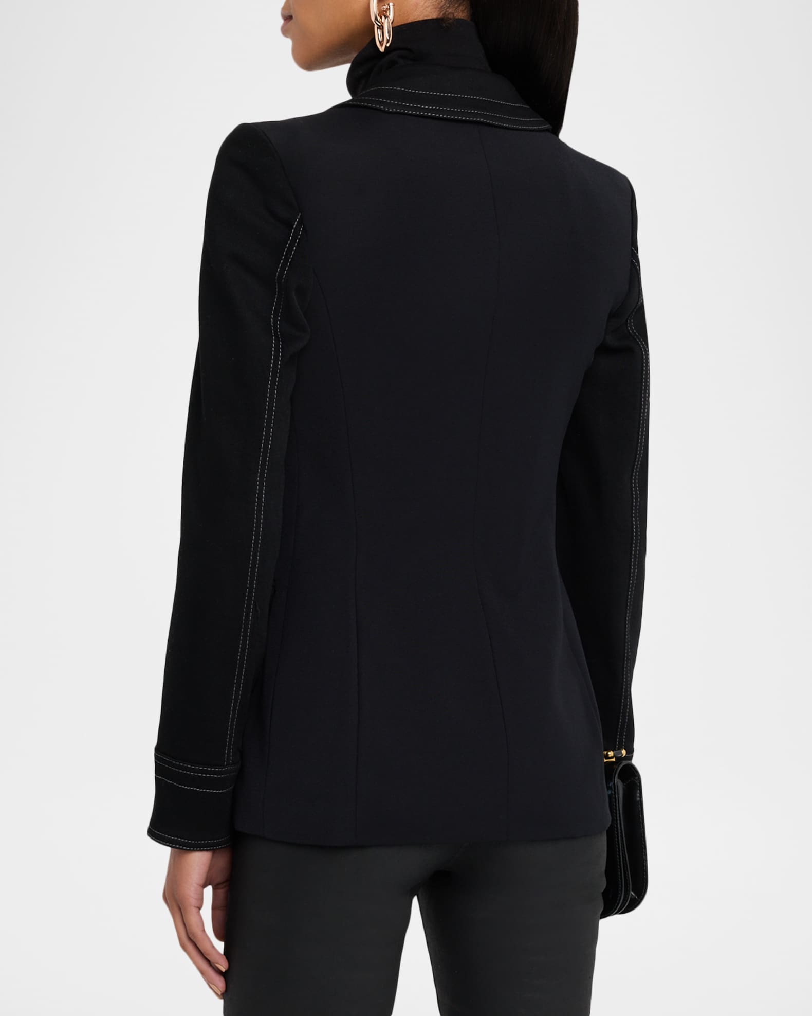 Versace Jeans Couture Zip-Front Denim Buckle Jacket | Neiman Marcus