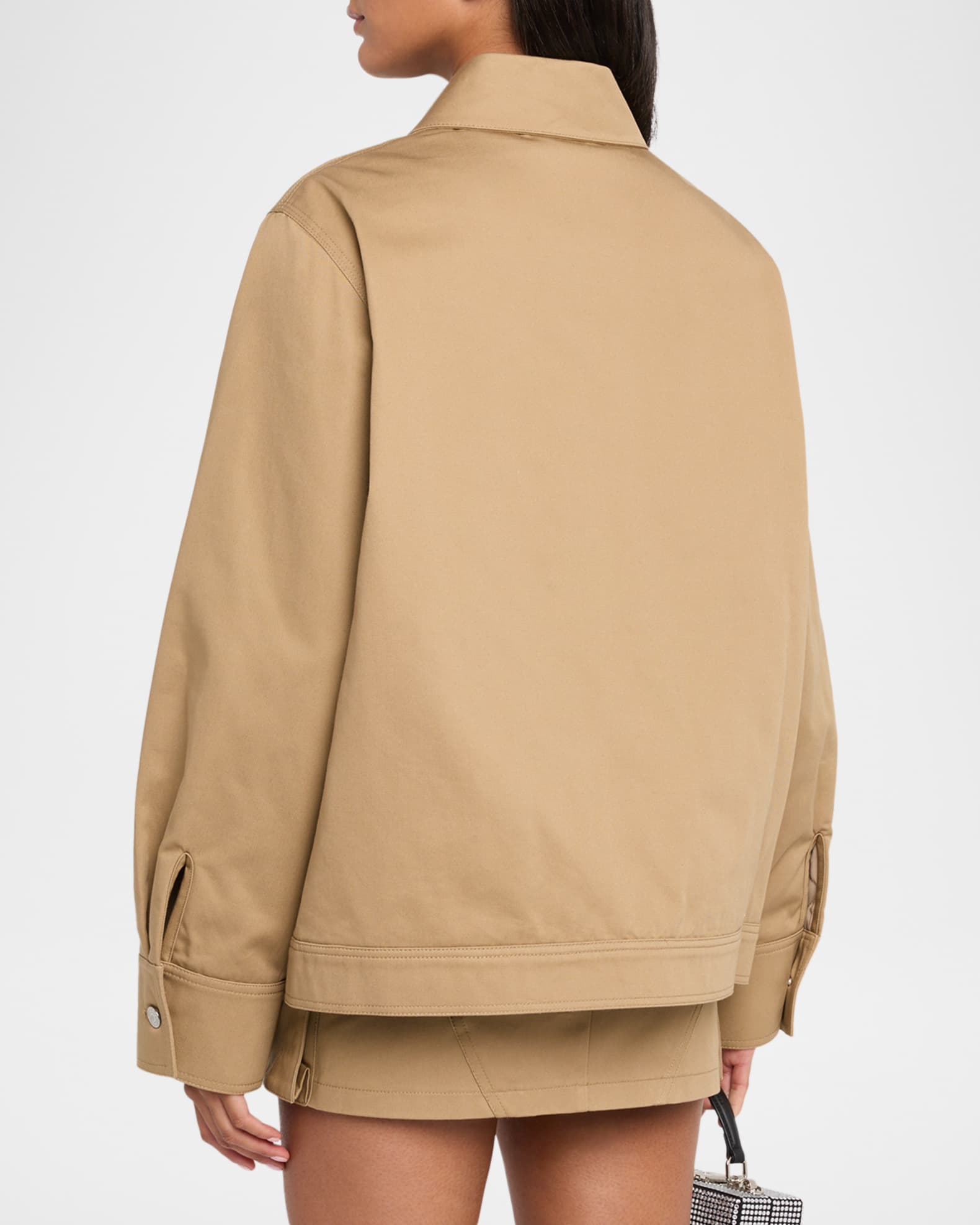 AREA Crystal Heart Cutout Cargo Jacket | Neiman Marcus