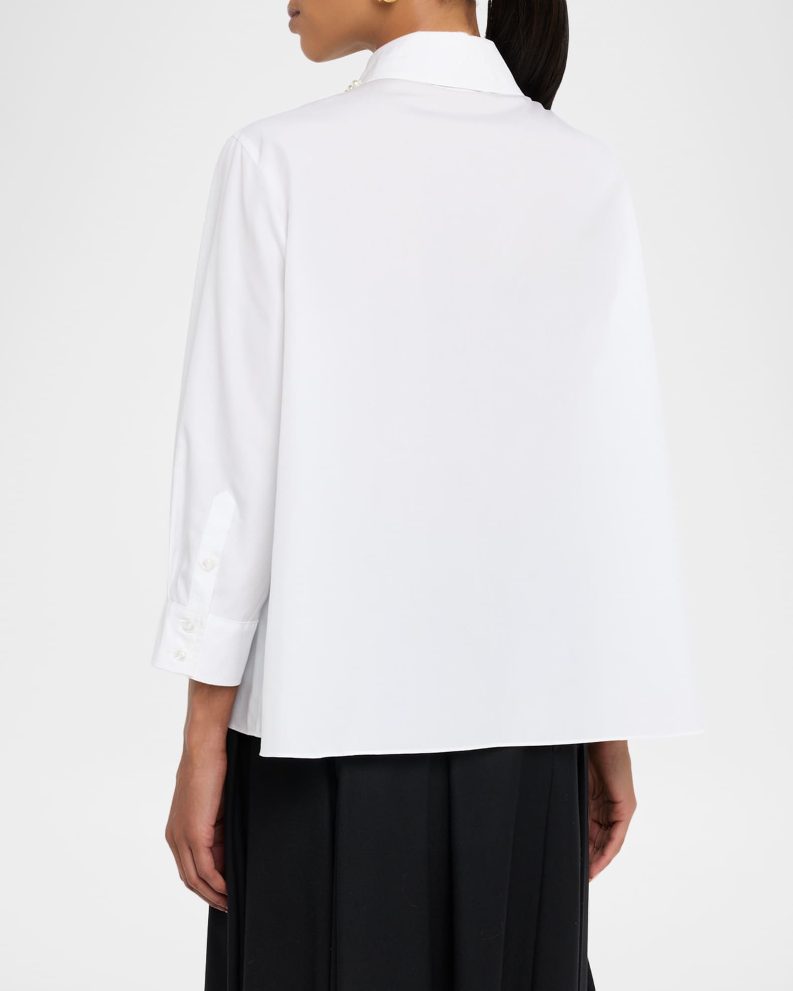 Simone Rocha Pearly Beaded Collar Button-Down Shirt | Neiman Marcus