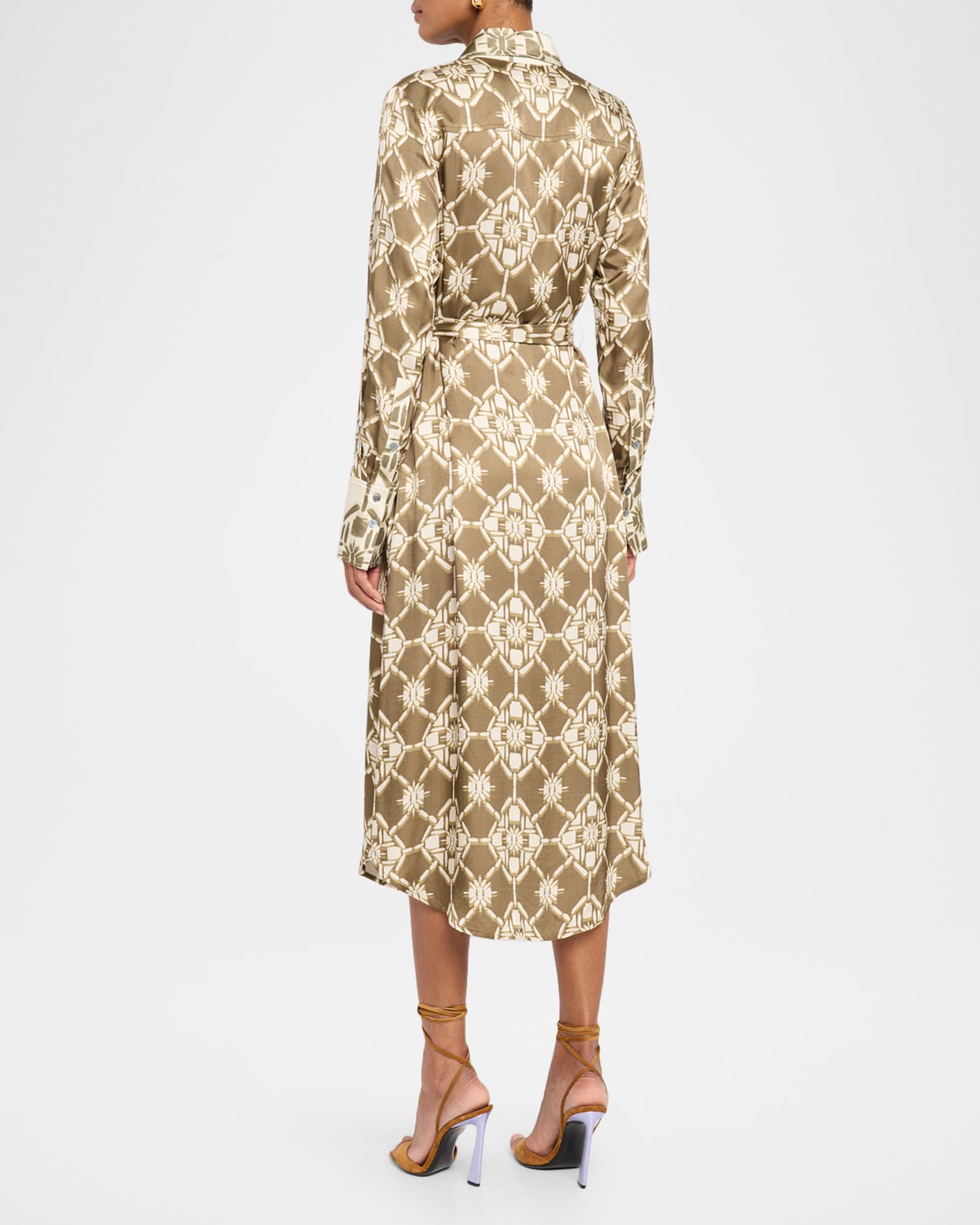 Ramy Brook Victoria Tile Print Shirtdress | Neiman Marcus