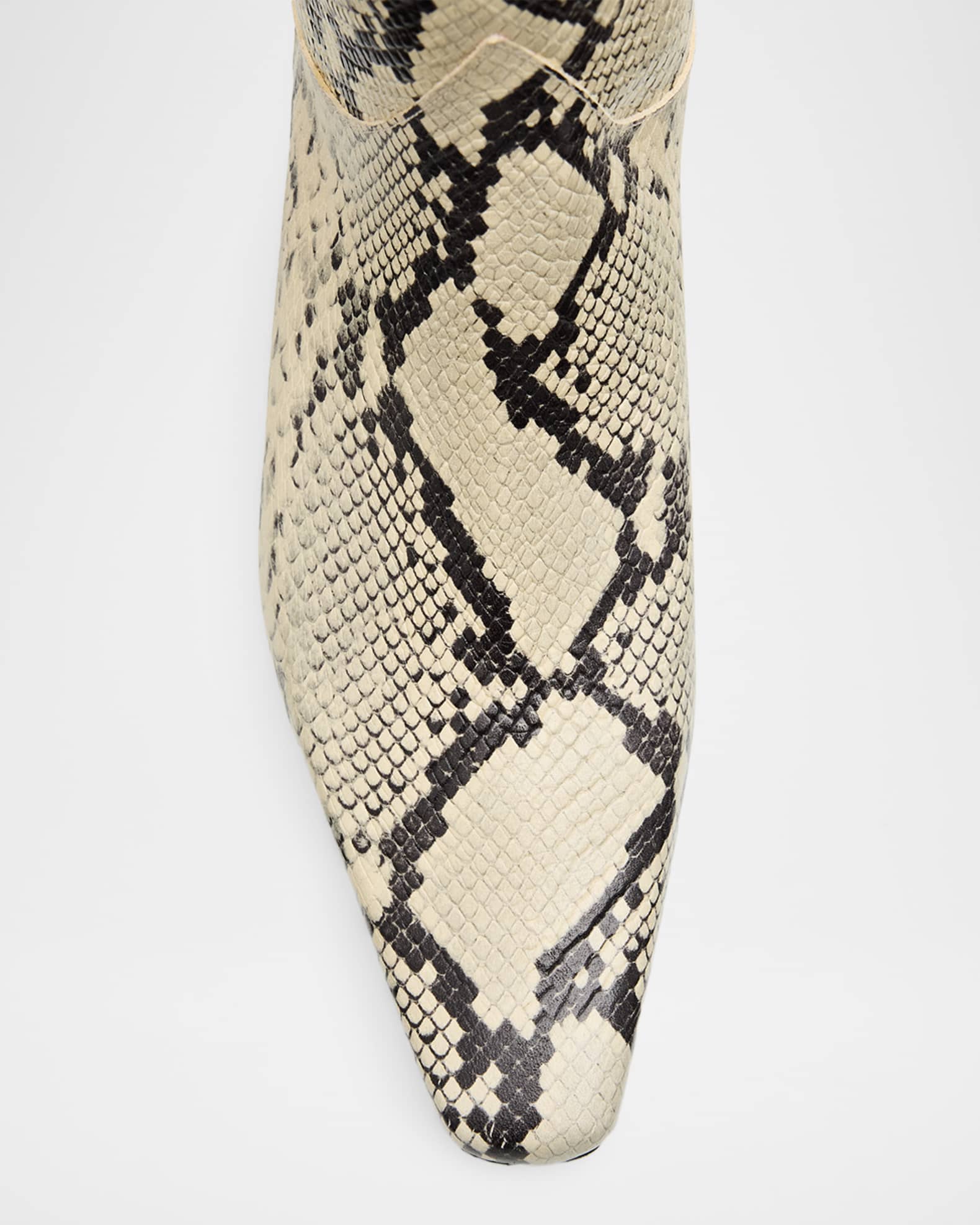 STAUD Western Wally Snake-Embossed Leather Knee-High Boots | Neiman Marcus