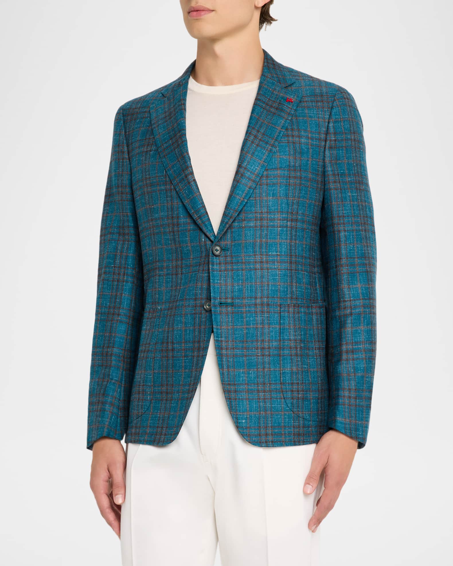 Isaia Men's Wool, Cashmere, Silk, and Linen Plaid Sport Coat | Neiman ...