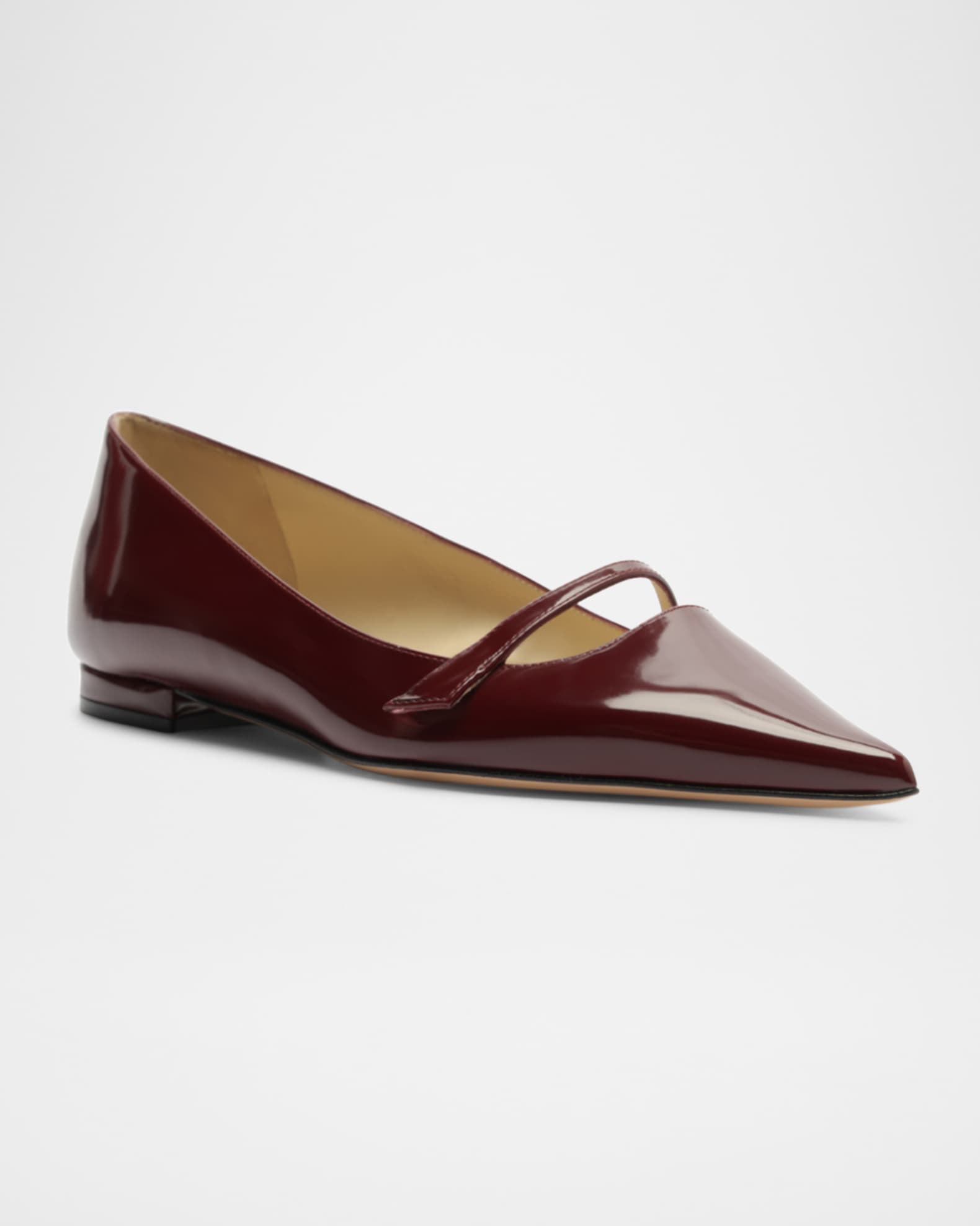 Alexandre Birman Tita Shiny Leather Mary Jane Ballerina Flats | Neiman ...
