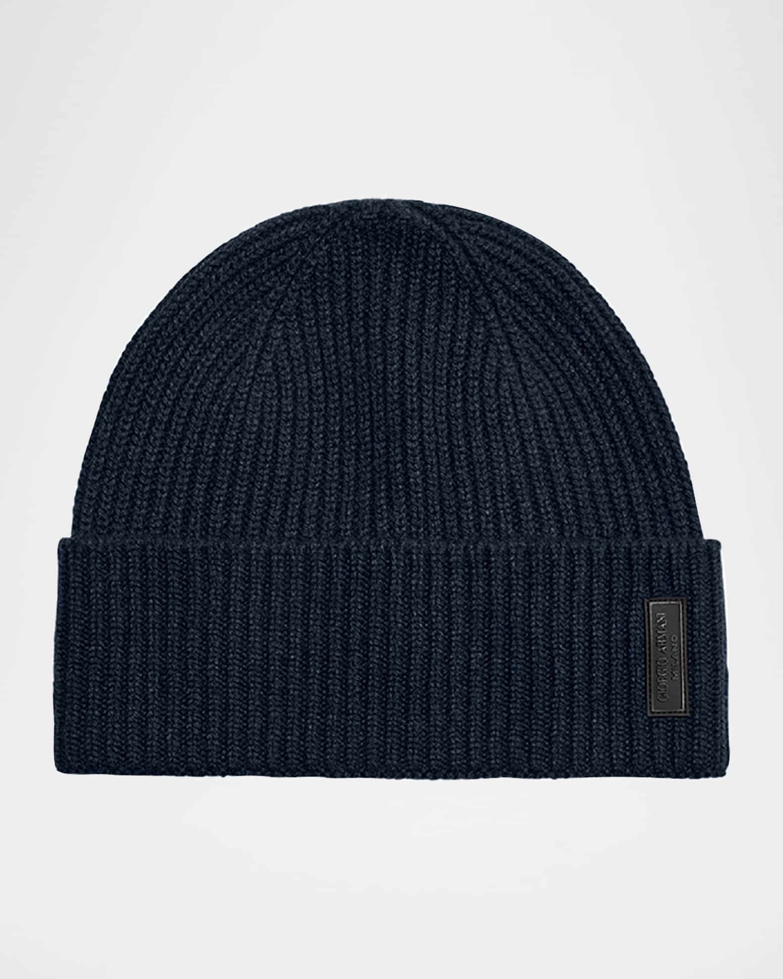 Giorgio Armani Men's Cashmere and Wool Cuff-Label Beanie Hat | Neiman ...