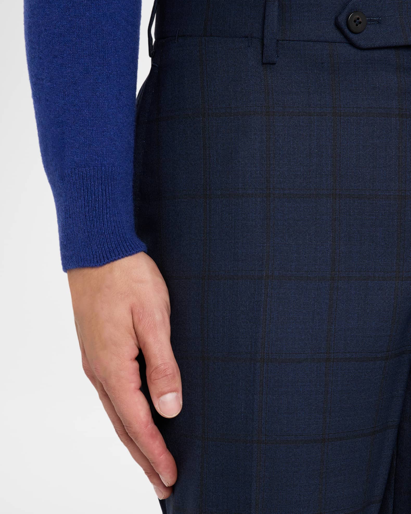 Isaia Men's Wool Windowpane Plaid Two-Piece Suit | Neiman Marcus