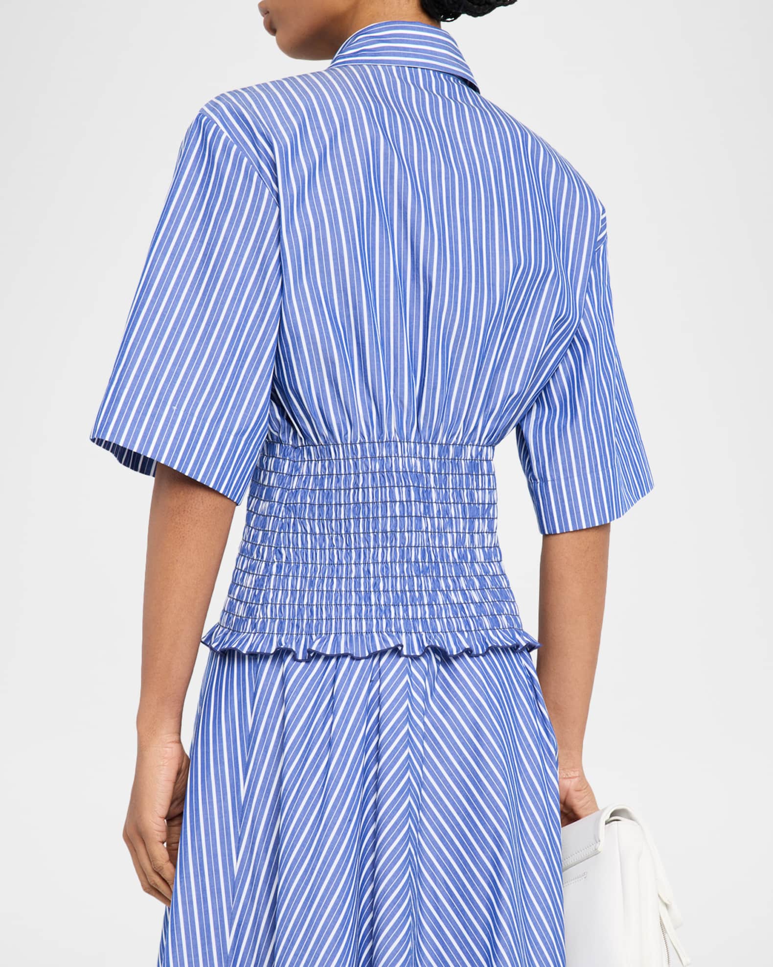 Brandon Maxwell The Harte Smocked Button-Front Shirt | Neiman Marcus