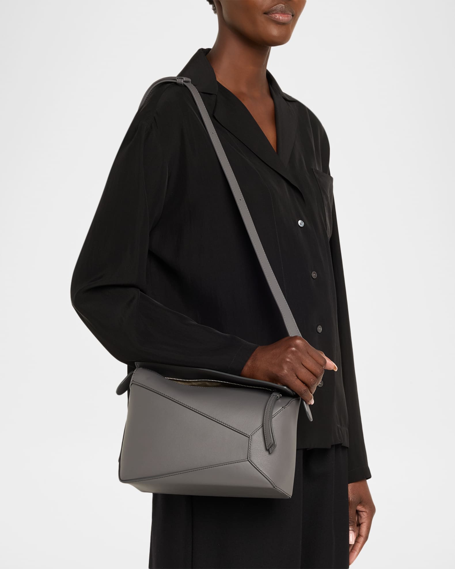 Loewe Puzzle Edge Small Shoulder Bag in Calfskin Leather | Neiman Marcus