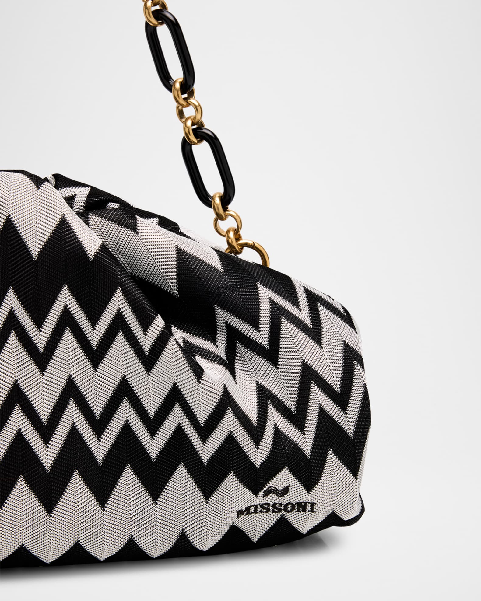 Missoni Ruched Optical Wave Zigzag Pouch Bag | Neiman Marcus