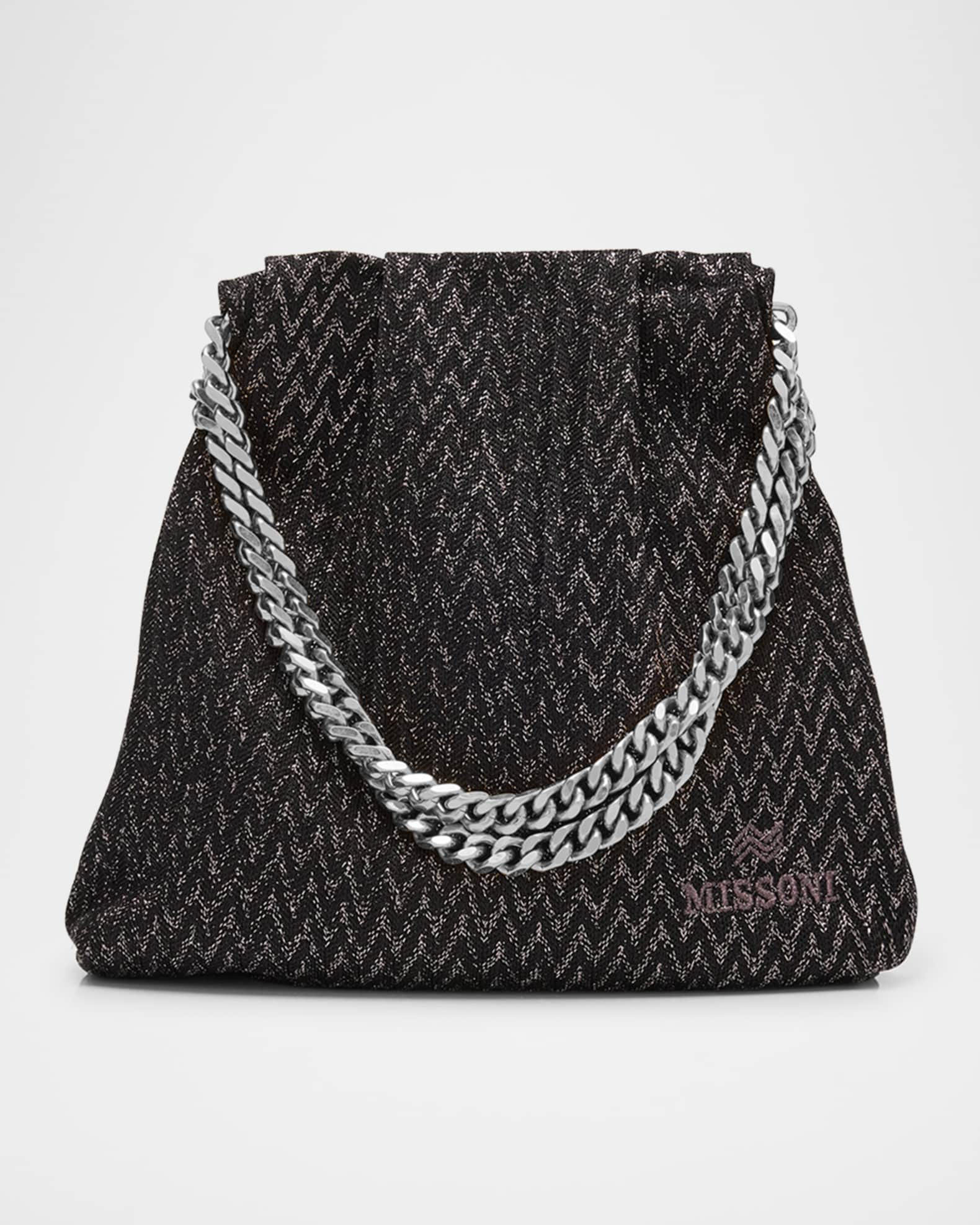 Missoni Chevron Drawstring Chain Pouch Top-Handle Bag | Neiman Marcus