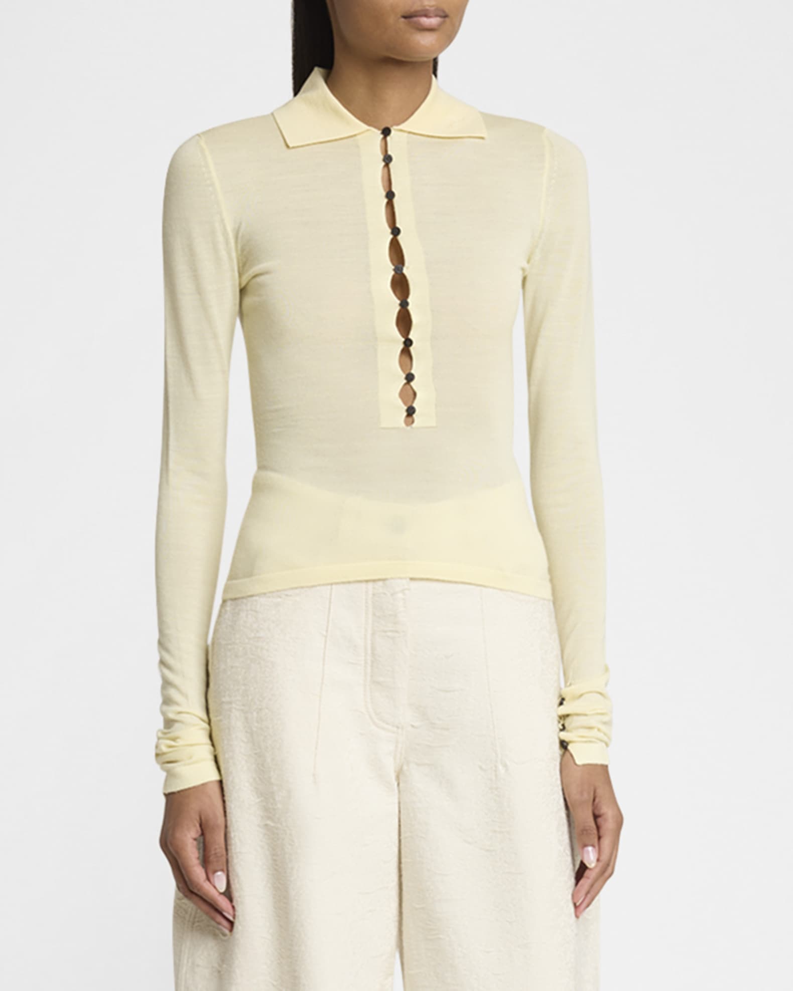 Jacquemus The Merino Polo Top | Neiman Marcus