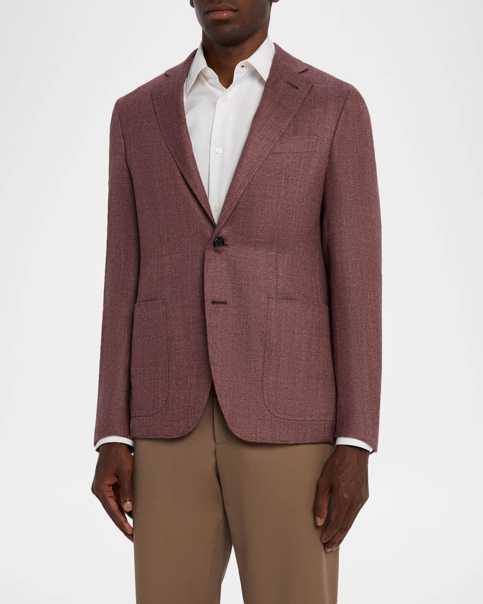 Canali Men's Herringbone Notch Lapel Sport Coat | Neiman Marcus