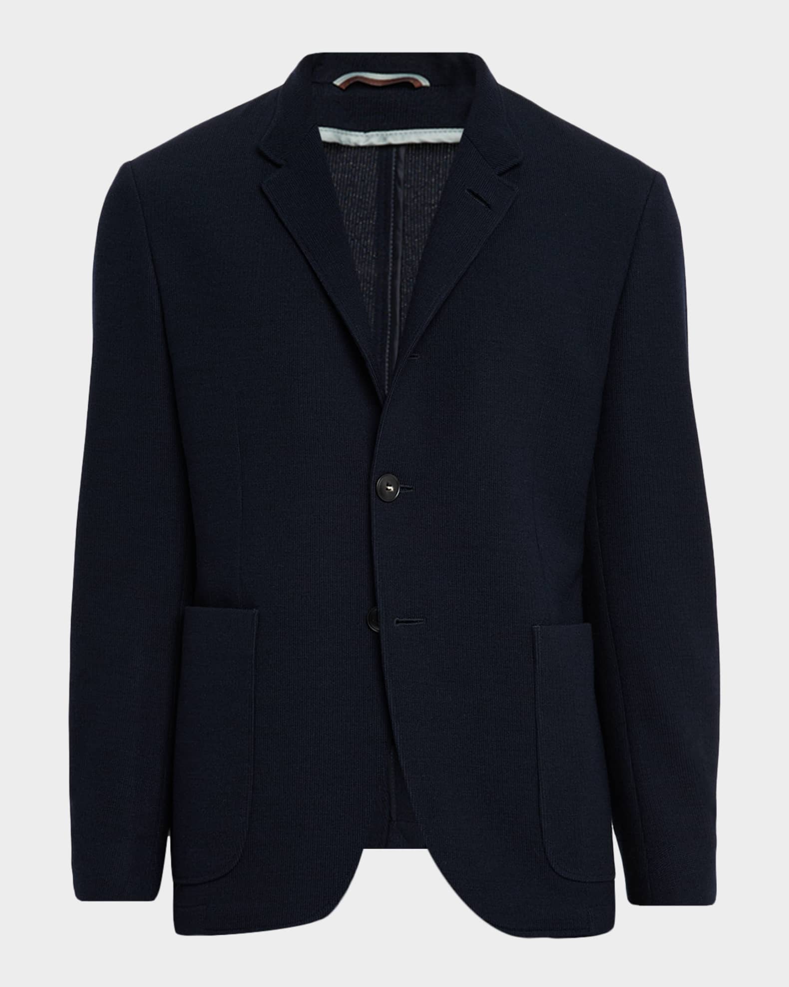 Canali Men's Wool and Cotton Jersey Textured Blazer | Neiman Marcus