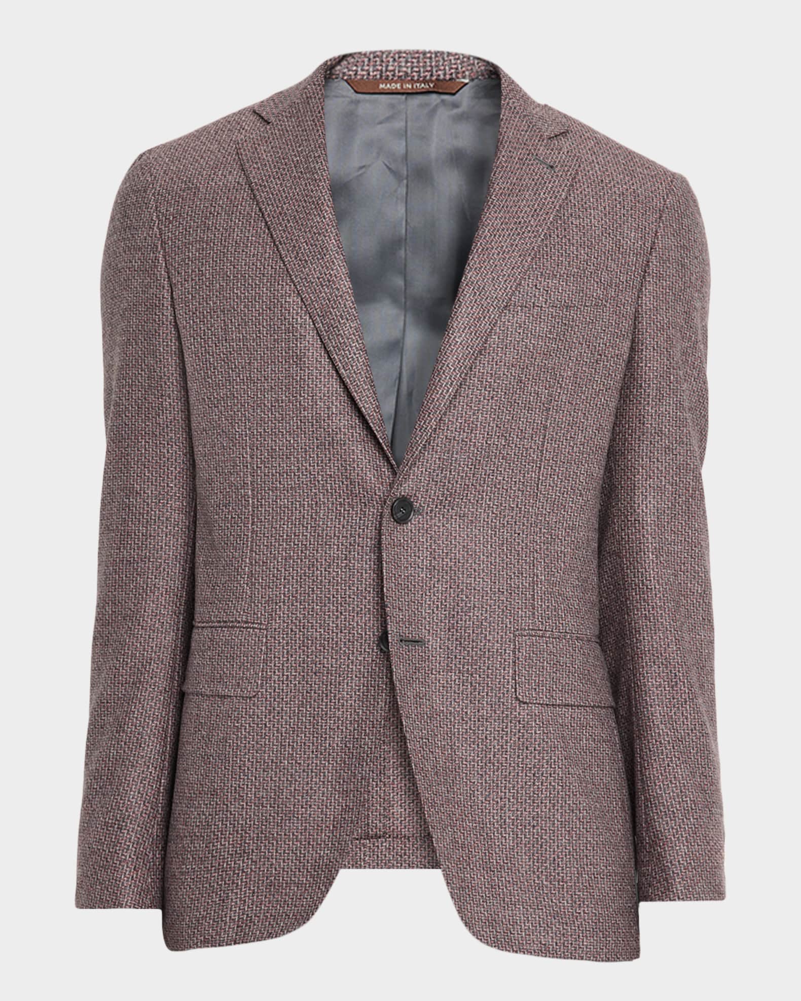 Canali Men's Stepweave Wool Notch Lapel Sport Coat | Neiman Marcus