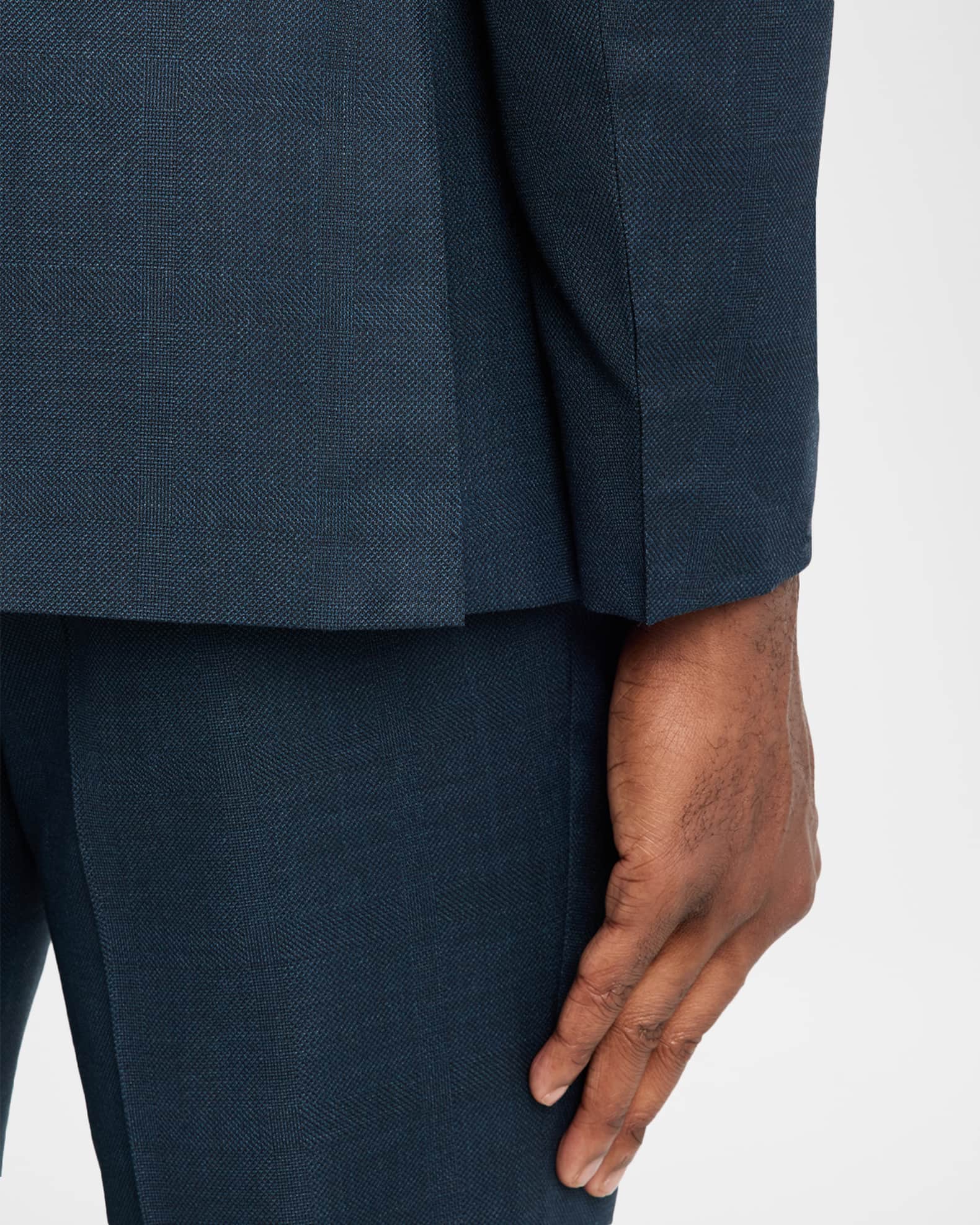 Canali Men's Wool Windowpane Peak Lapel Suit | Neiman Marcus