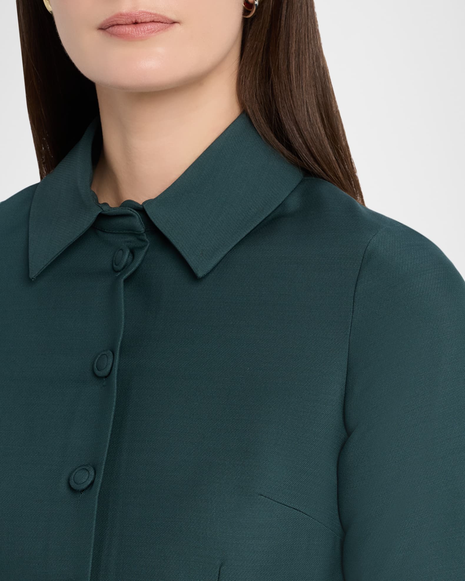 Dice Kayek Short-Sleeve Belted Mini Shirtdress | Neiman Marcus