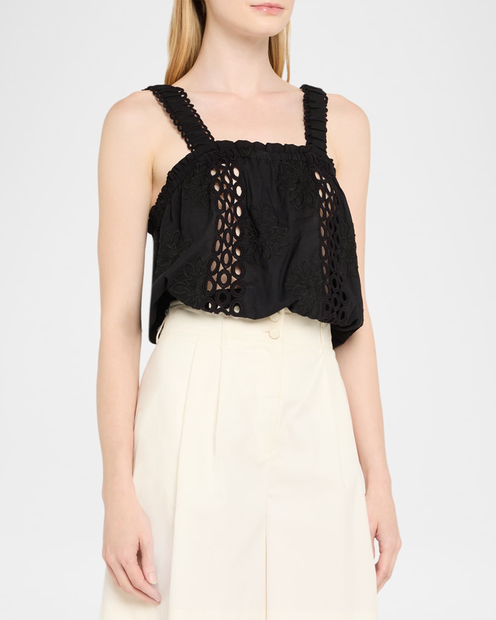 Ramy Brook Misha Embroidered Coverup Top | Neiman Marcus