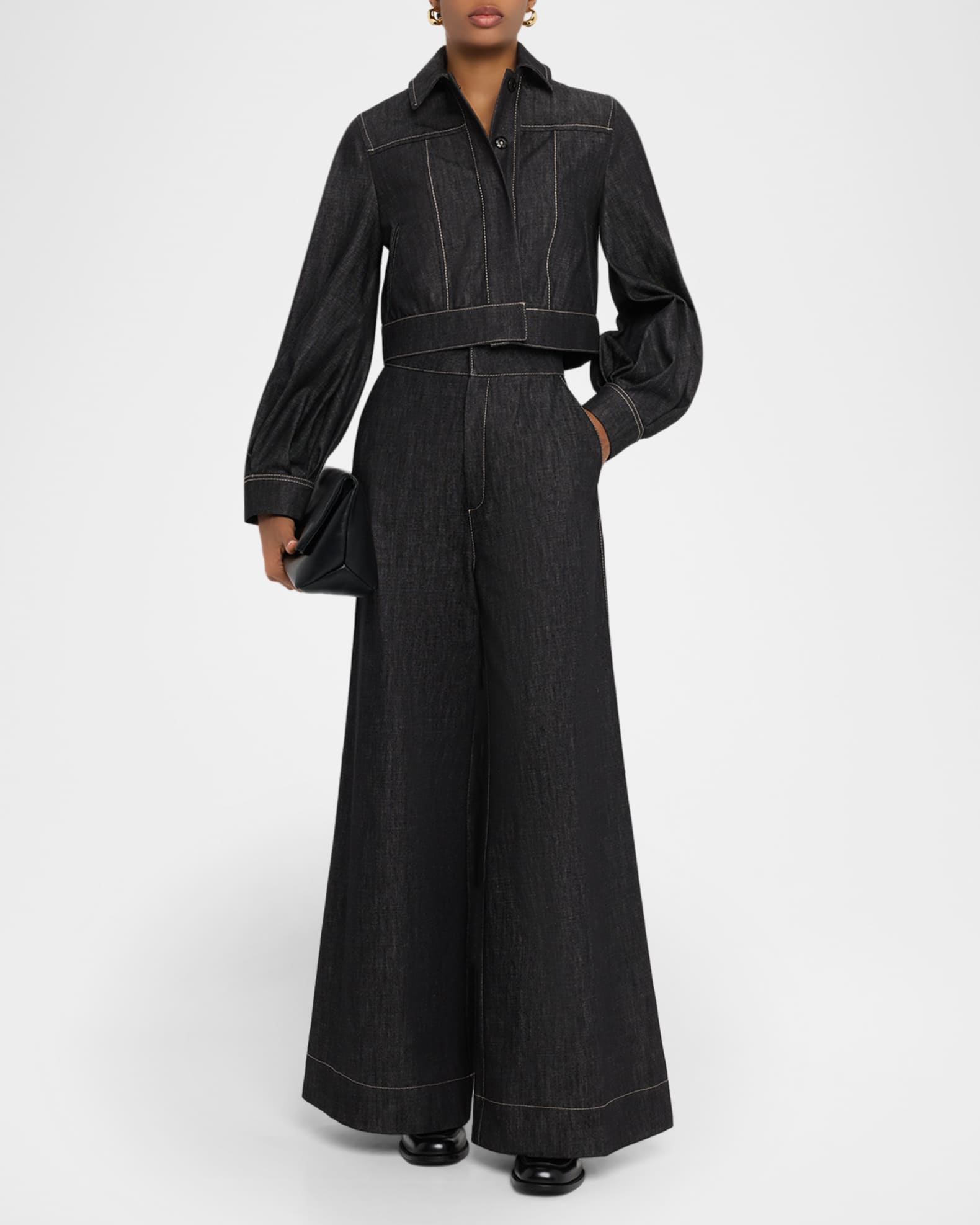 Dice Kayek High-Rise Denim Flare Pants | Neiman Marcus