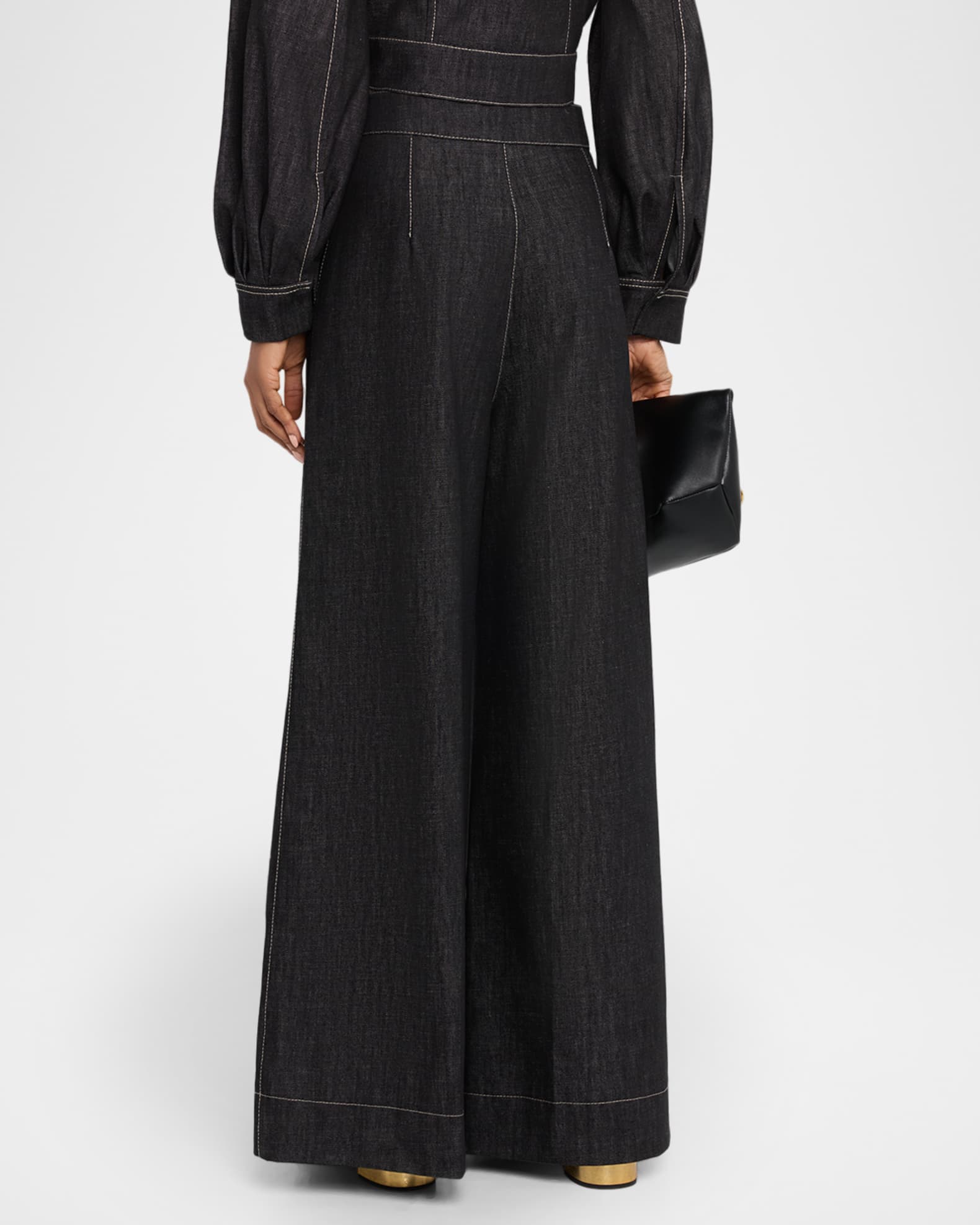 Dice Kayek High-Rise Denim Flare Pants | Neiman Marcus