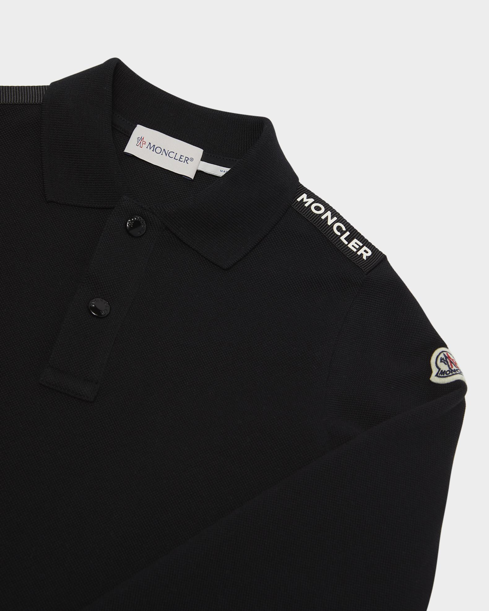Moncler Boy's Long Tape Long-Sleeve Polo Shirt, Size 4-6 | Neiman Marcus