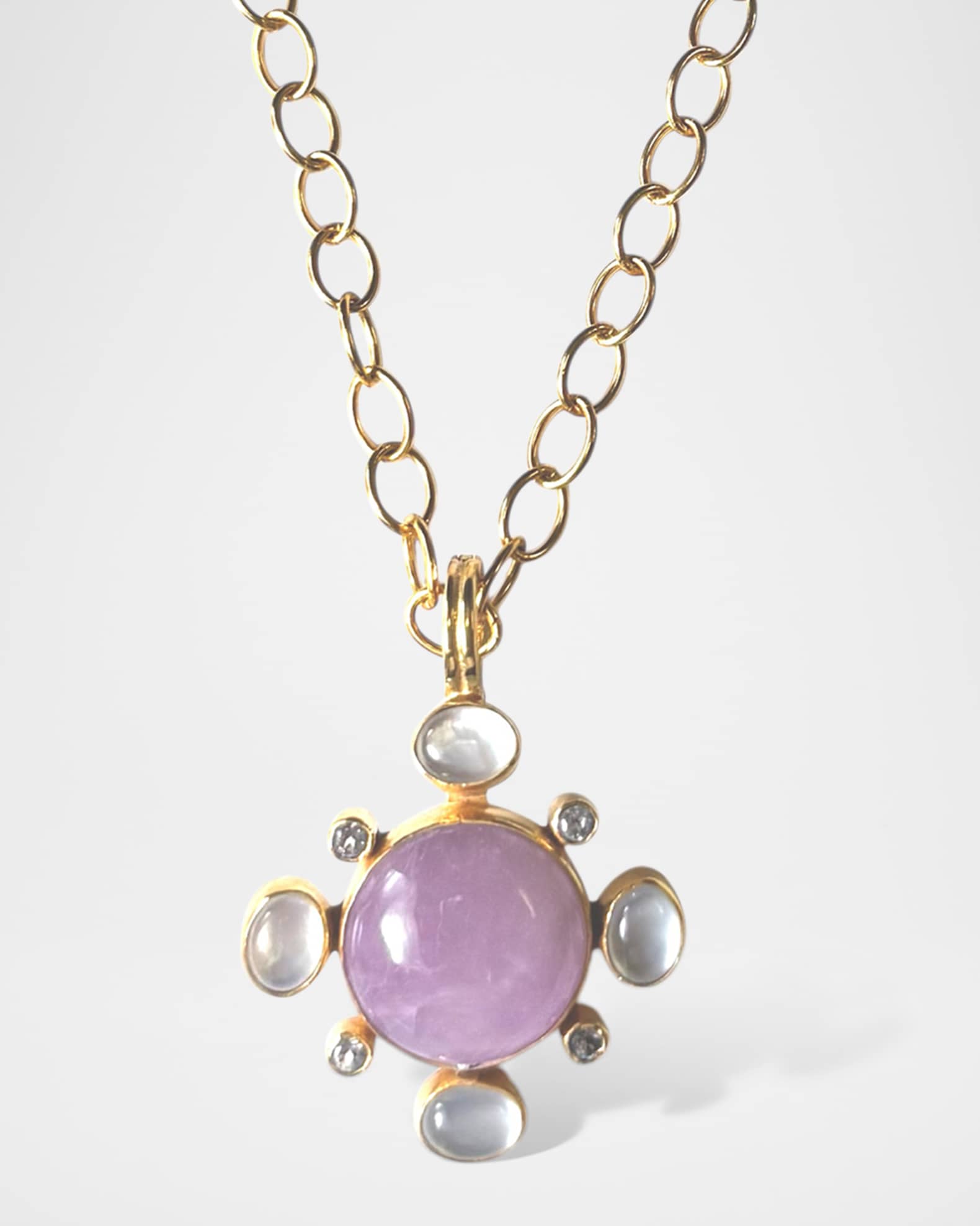 Dina Mackney Kunzite and Mother of Pearl Pendant Necklace | Neiman Marcus