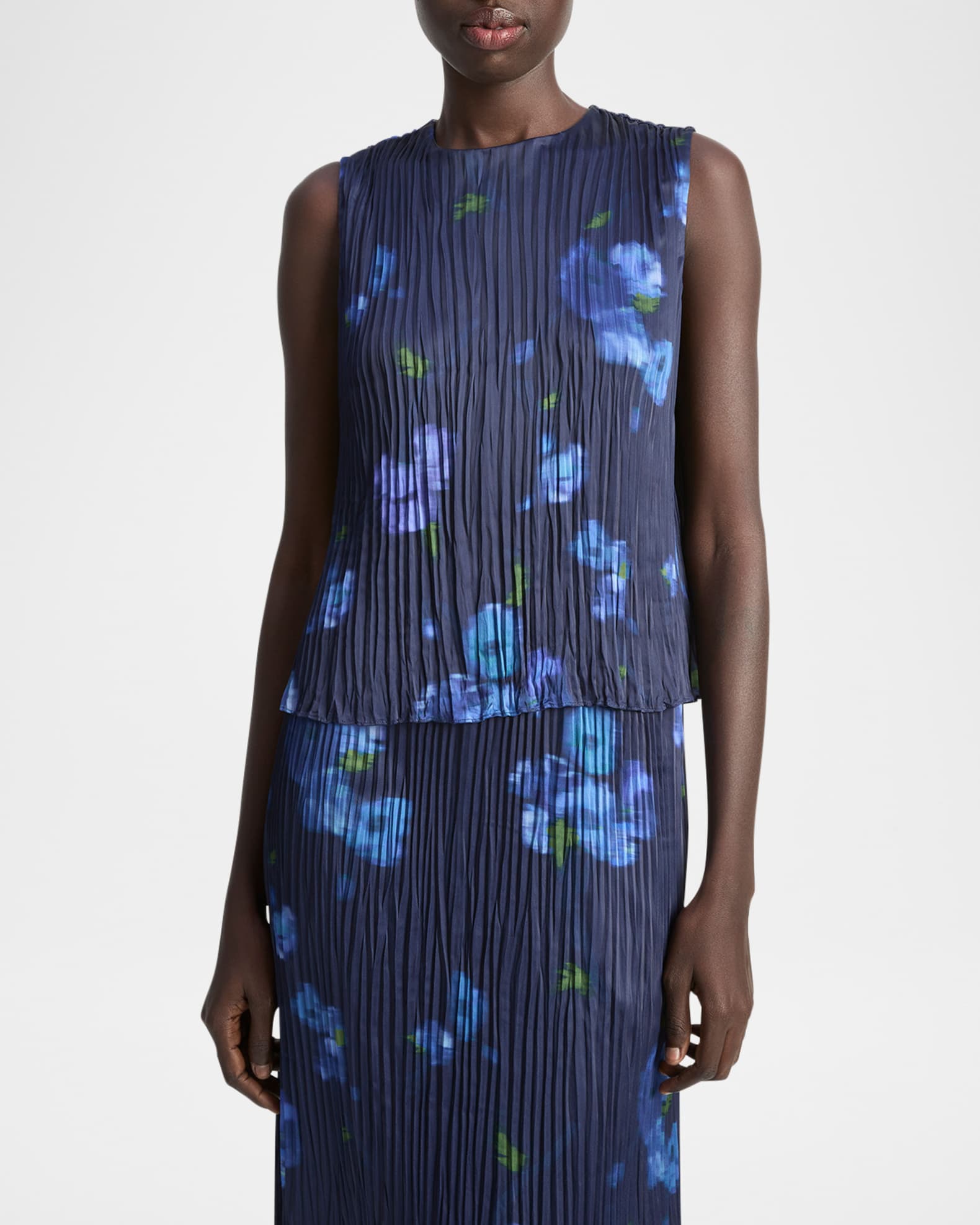 Vince Blurred Poppy Top | Neiman Marcus