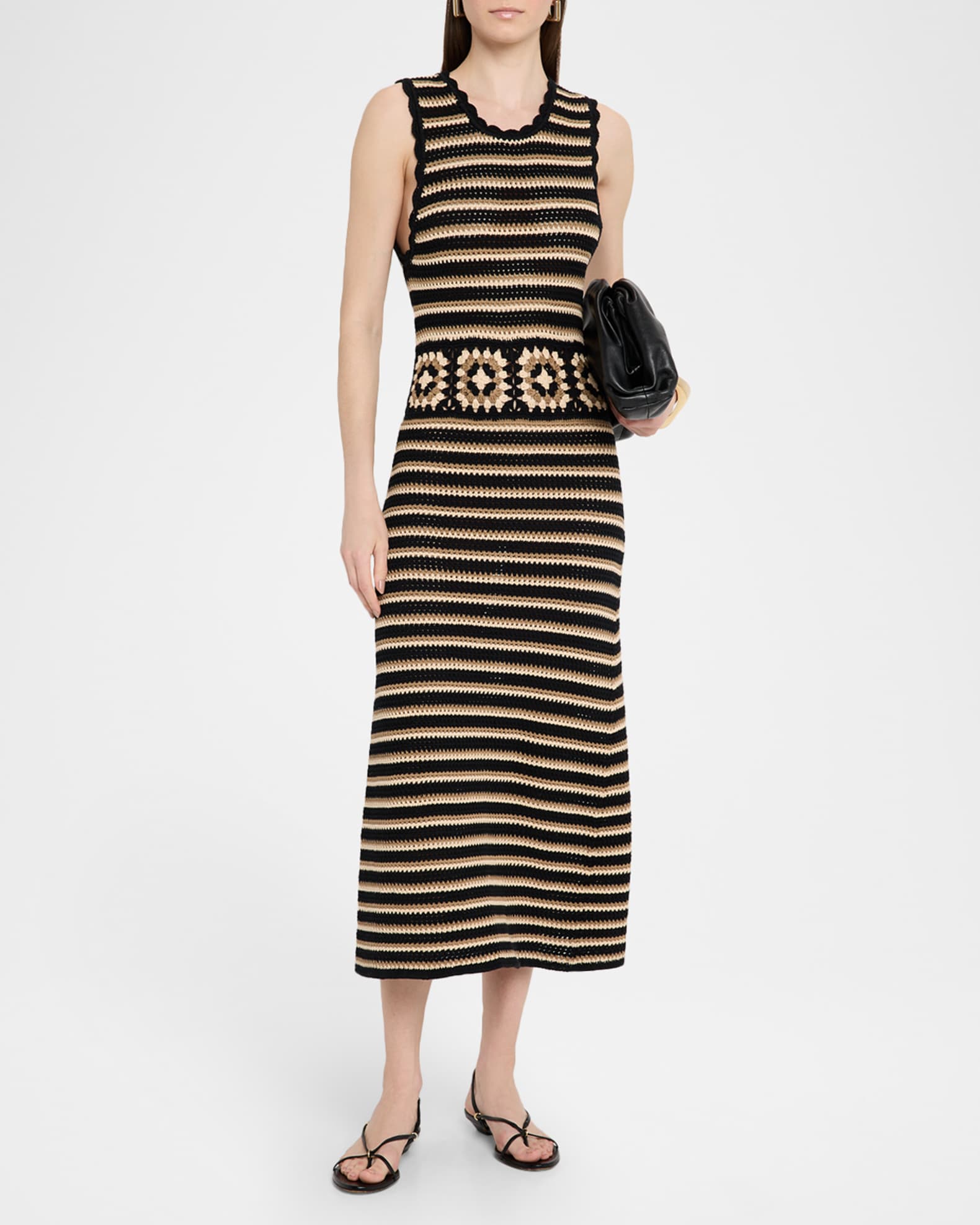 Rails Coco Crochet-Knit Midi Dress | Neiman Marcus