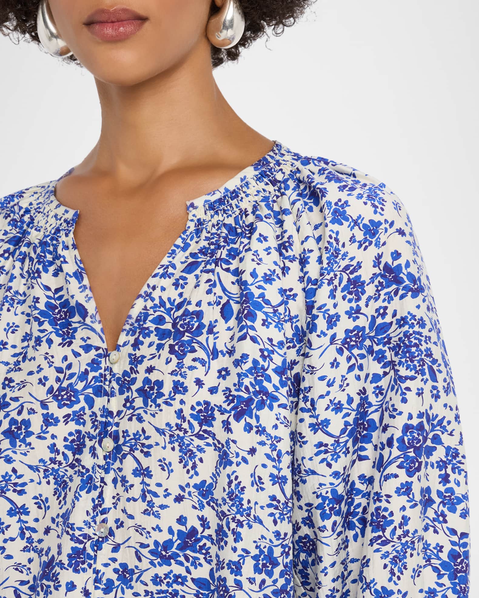 Rails Mariah Floral Three-Quarter Sleeve Top | Neiman Marcus