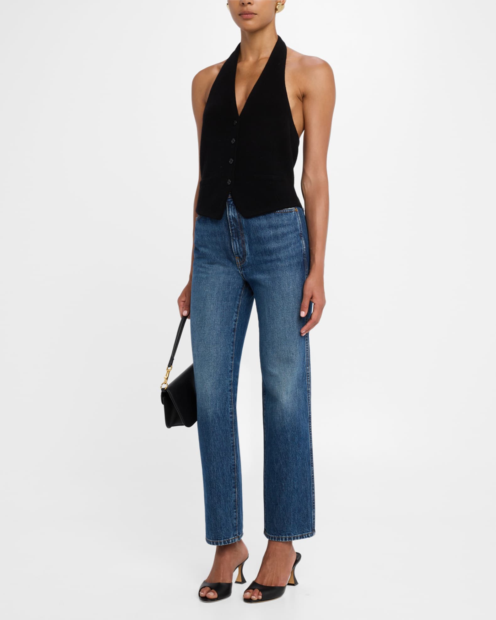 Guest in Residence Tailored Cashmere Halter Vest | Neiman Marcus
