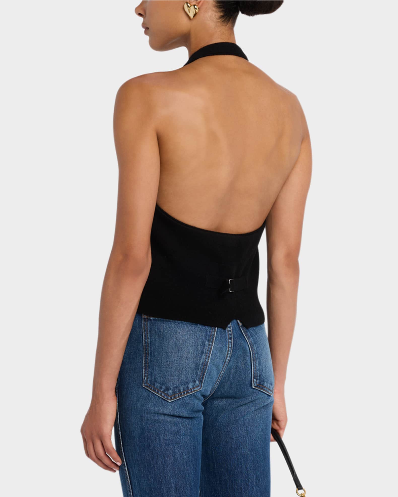 Guest in Residence Tailored Cashmere Halter Vest | Neiman Marcus