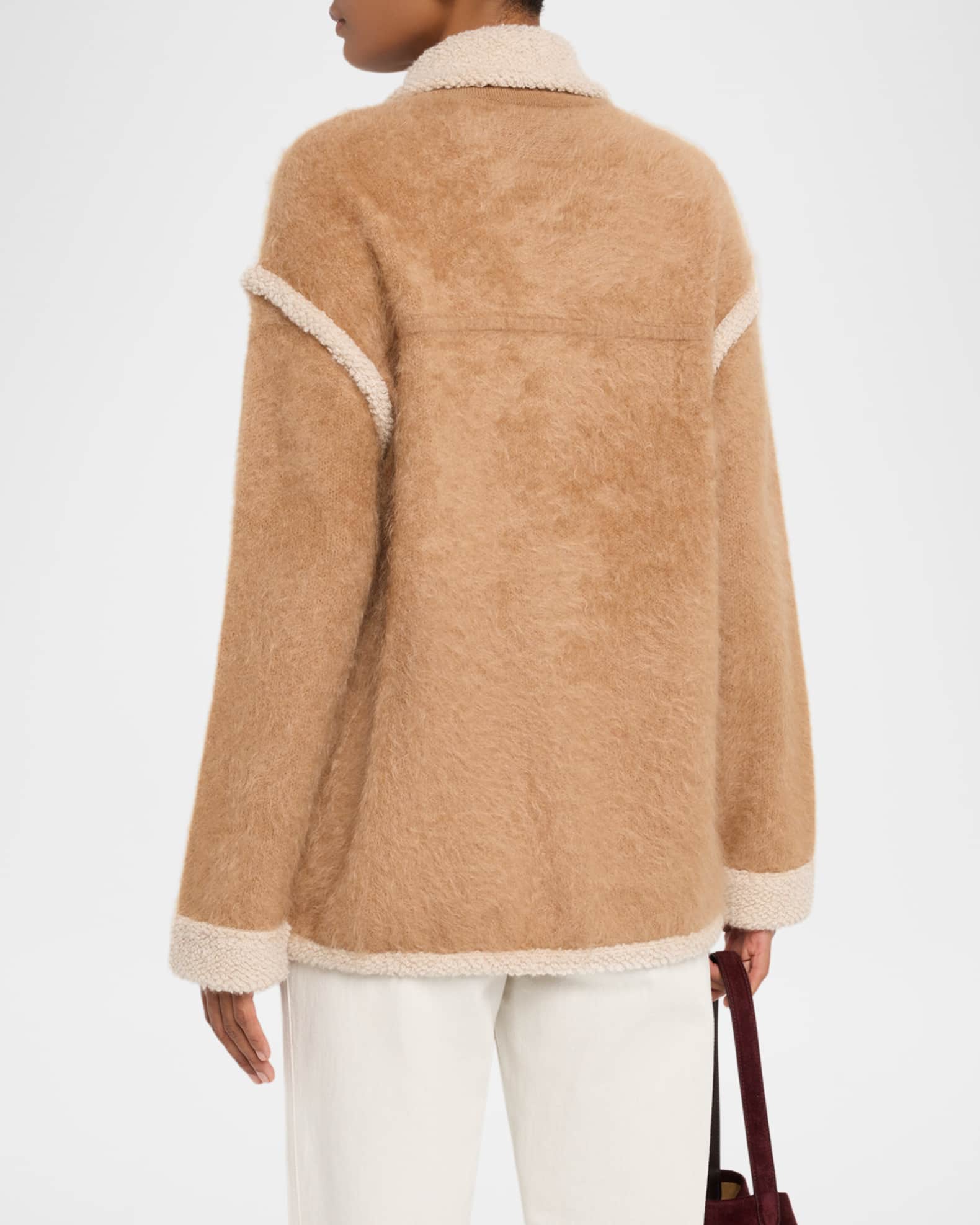 Guest in Residence Grizzly Shearling-Trim Cashmere Jacket | Neiman Marcus