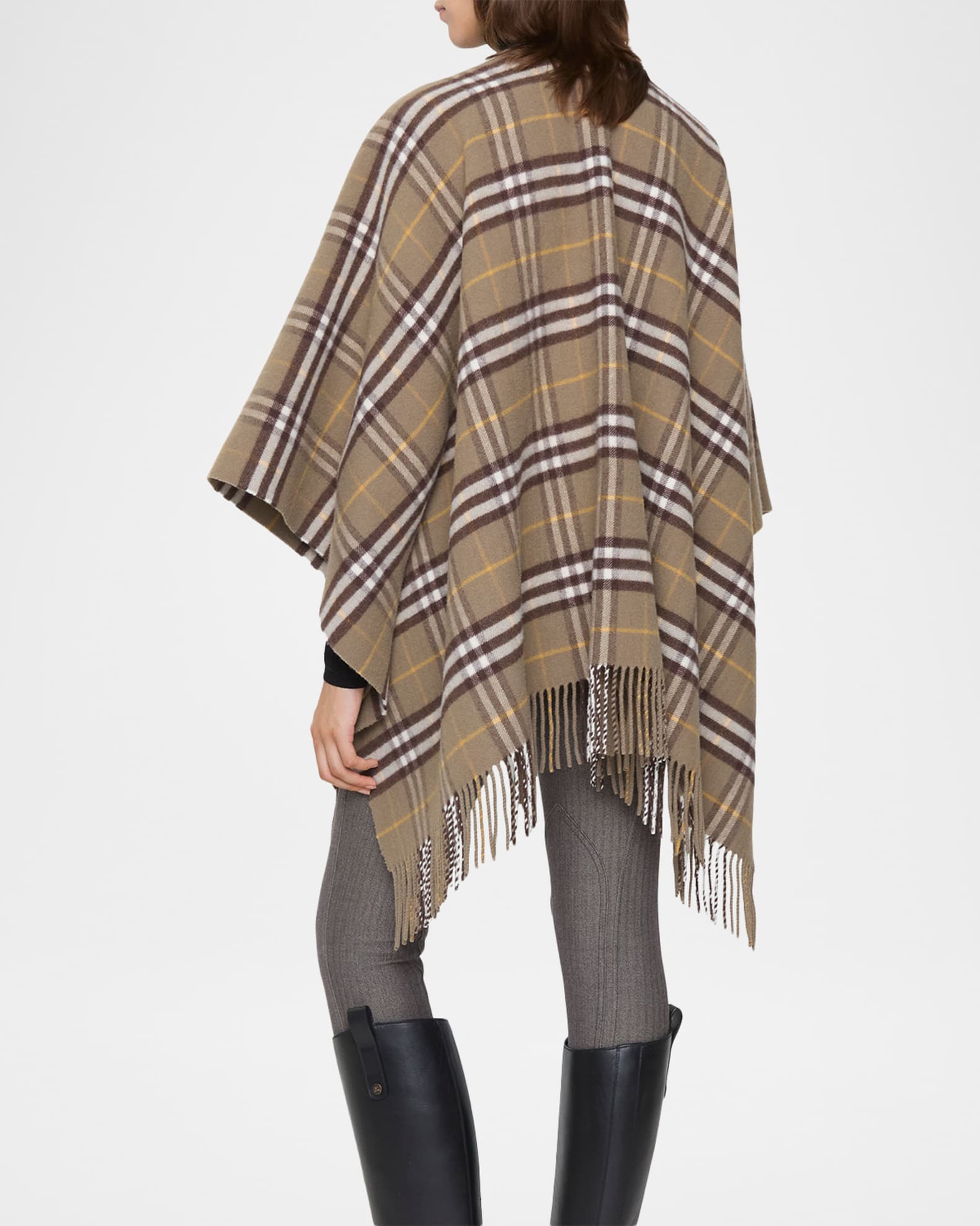 Burberry St. Charlotte Double-Faced Wool Cashmere Cape | Neiman Marcus
