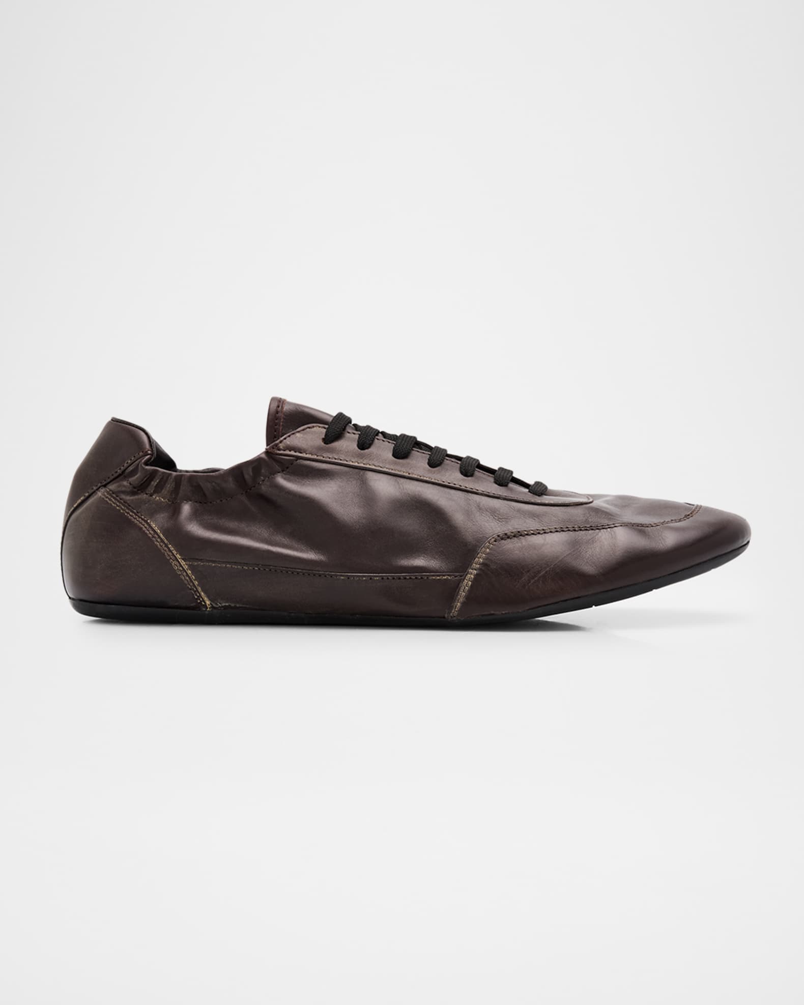 Prada Men's Collapse Leather Sneakers | Neiman Marcus