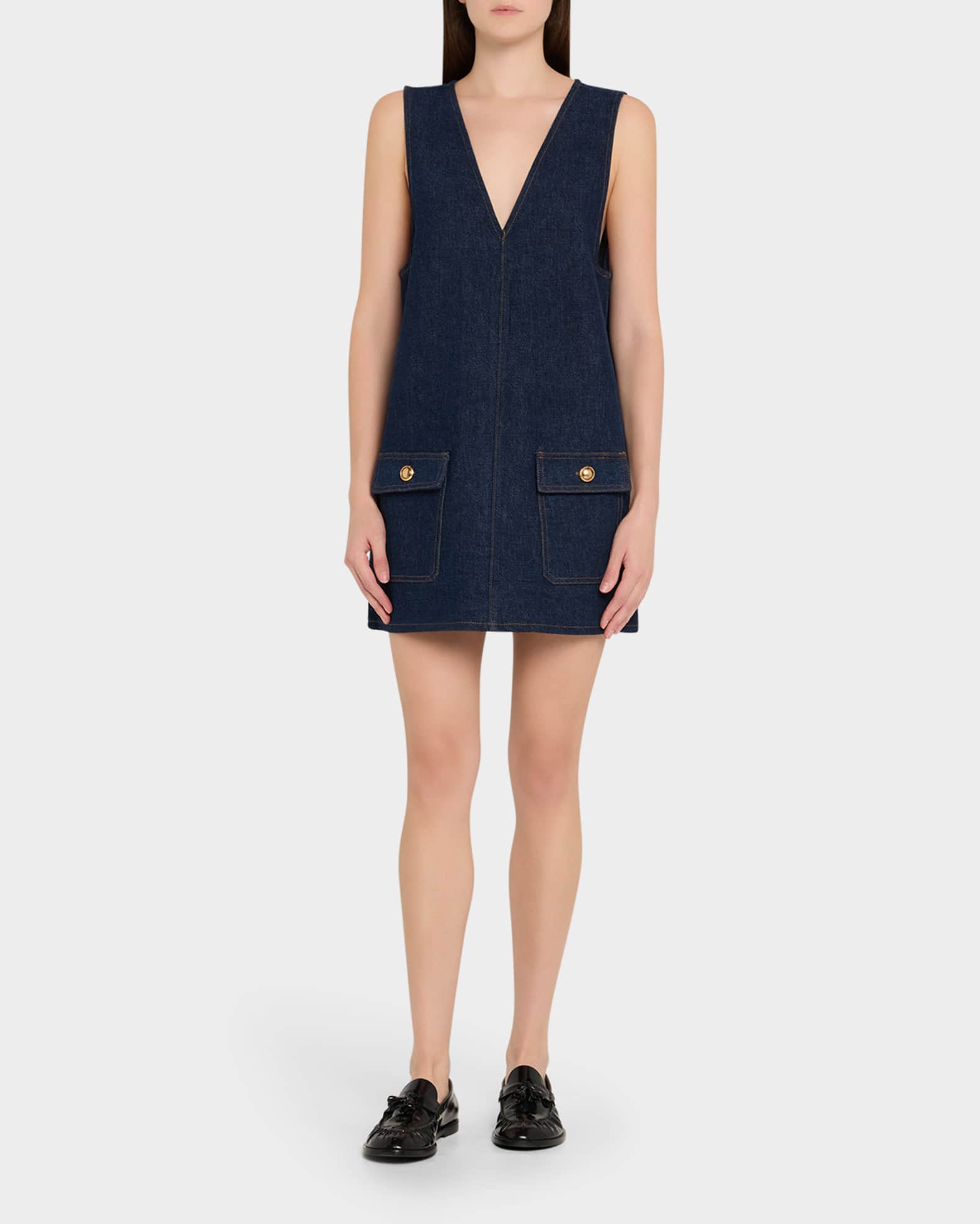 FRAME The Pinafore Mini Dress | Neiman Marcus