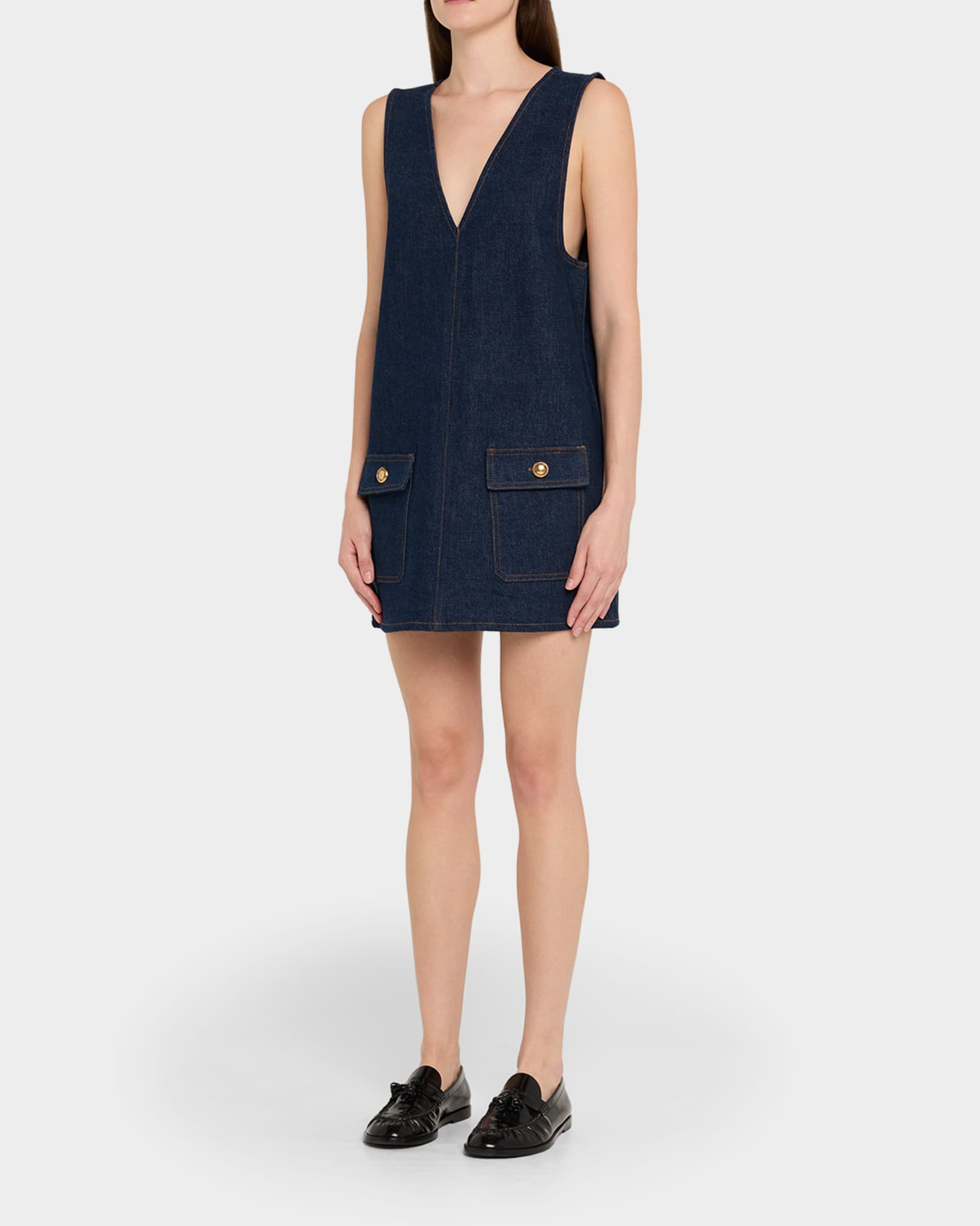 FRAME The Pinafore Mini Dress | Neiman Marcus