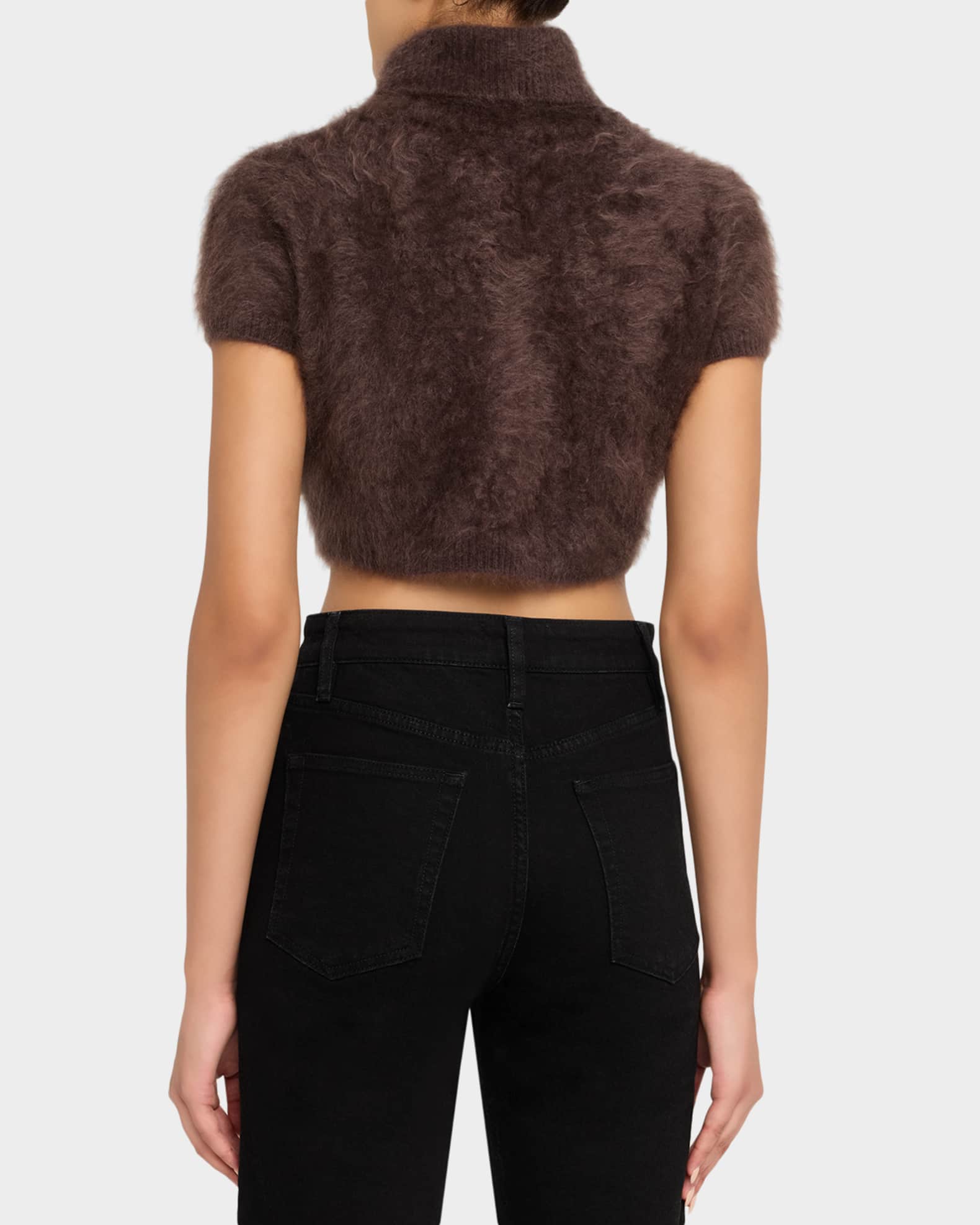 FRAME The Teddy Turtleneck Cropped Sweater | Neiman Marcus