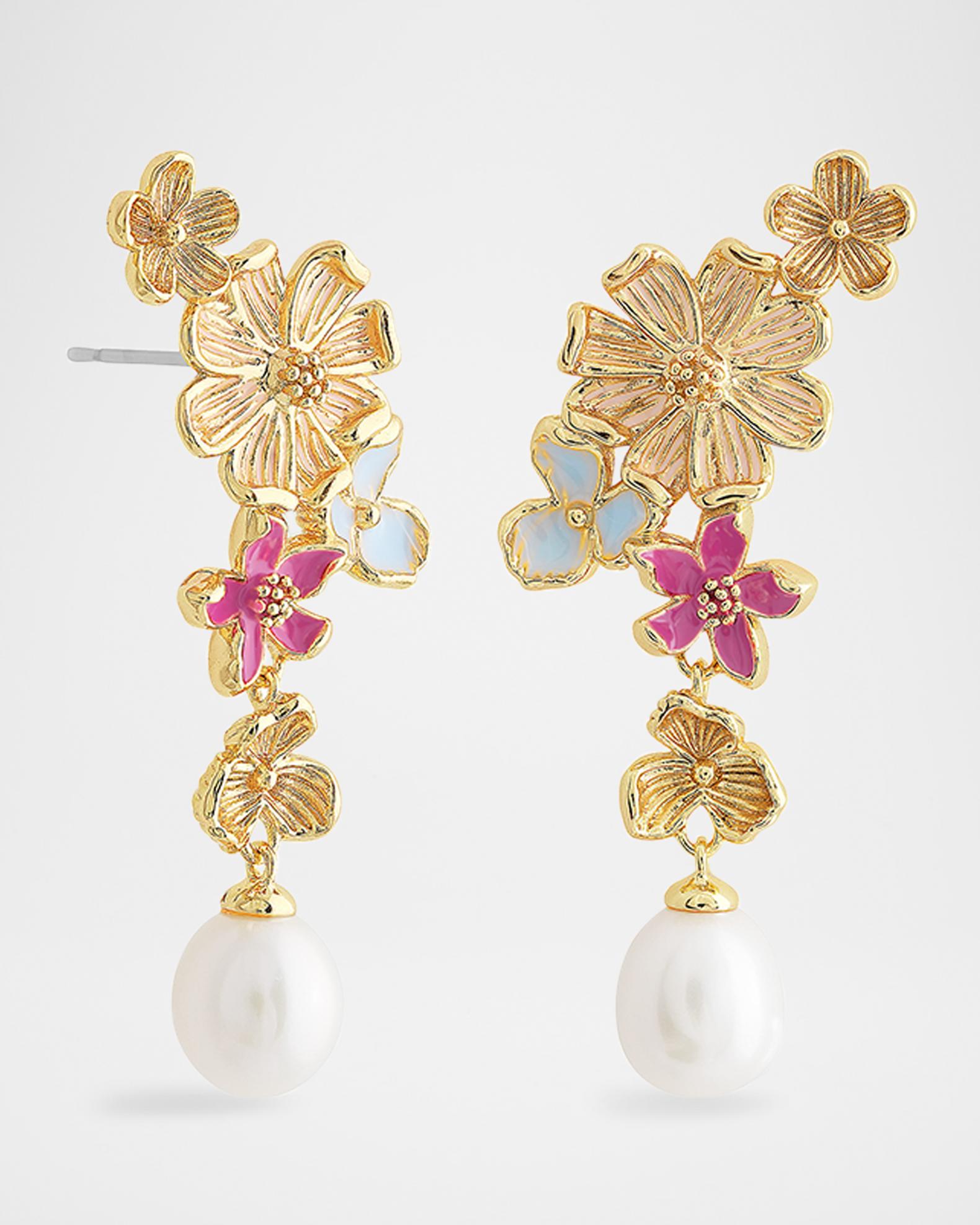 Anabel Aram Jewelry Wildflowers Pearl Drop Earrings | Neiman Marcus