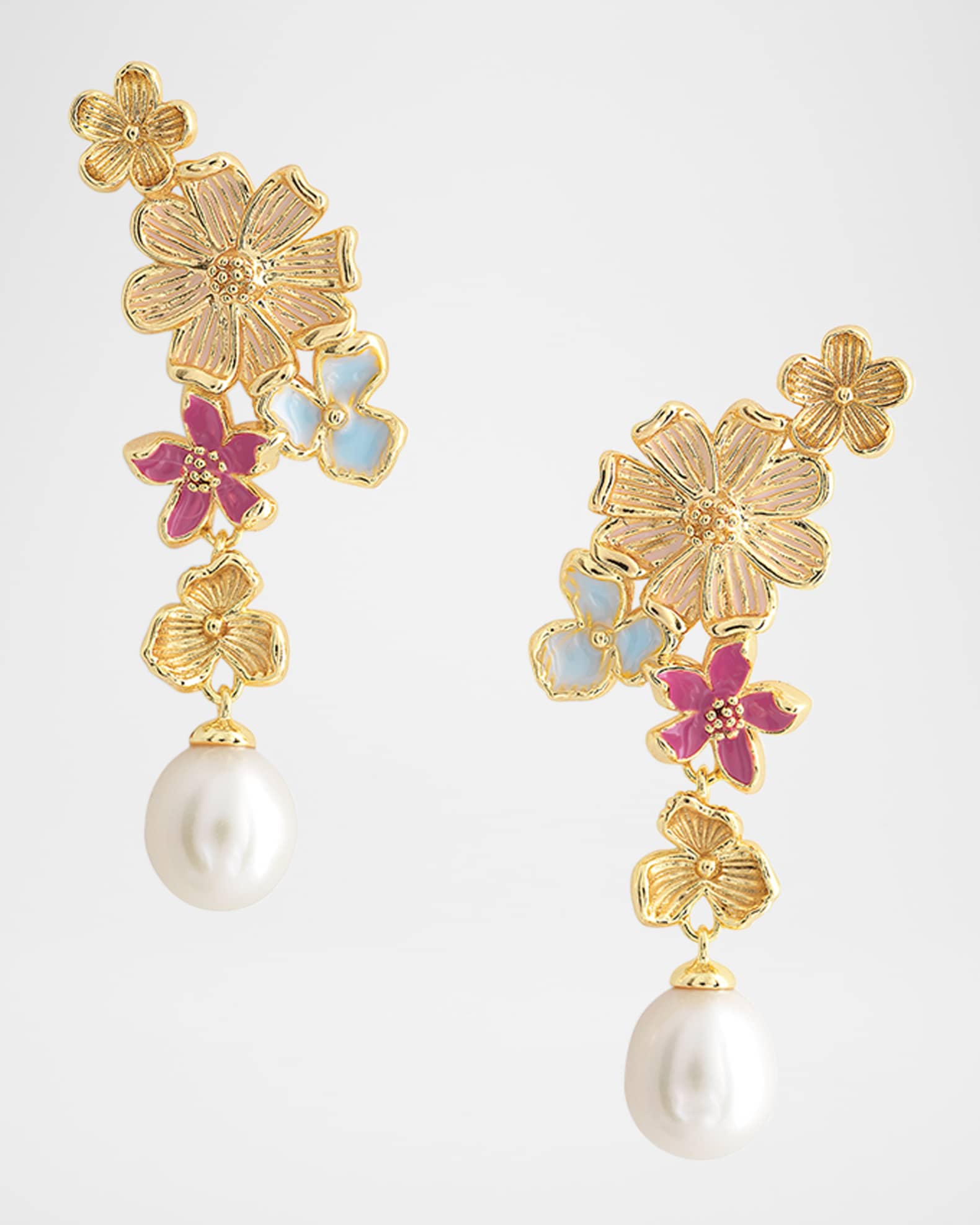 Anabel Aram Jewelry Wildflowers Pearl Drop Earrings | Neiman Marcus