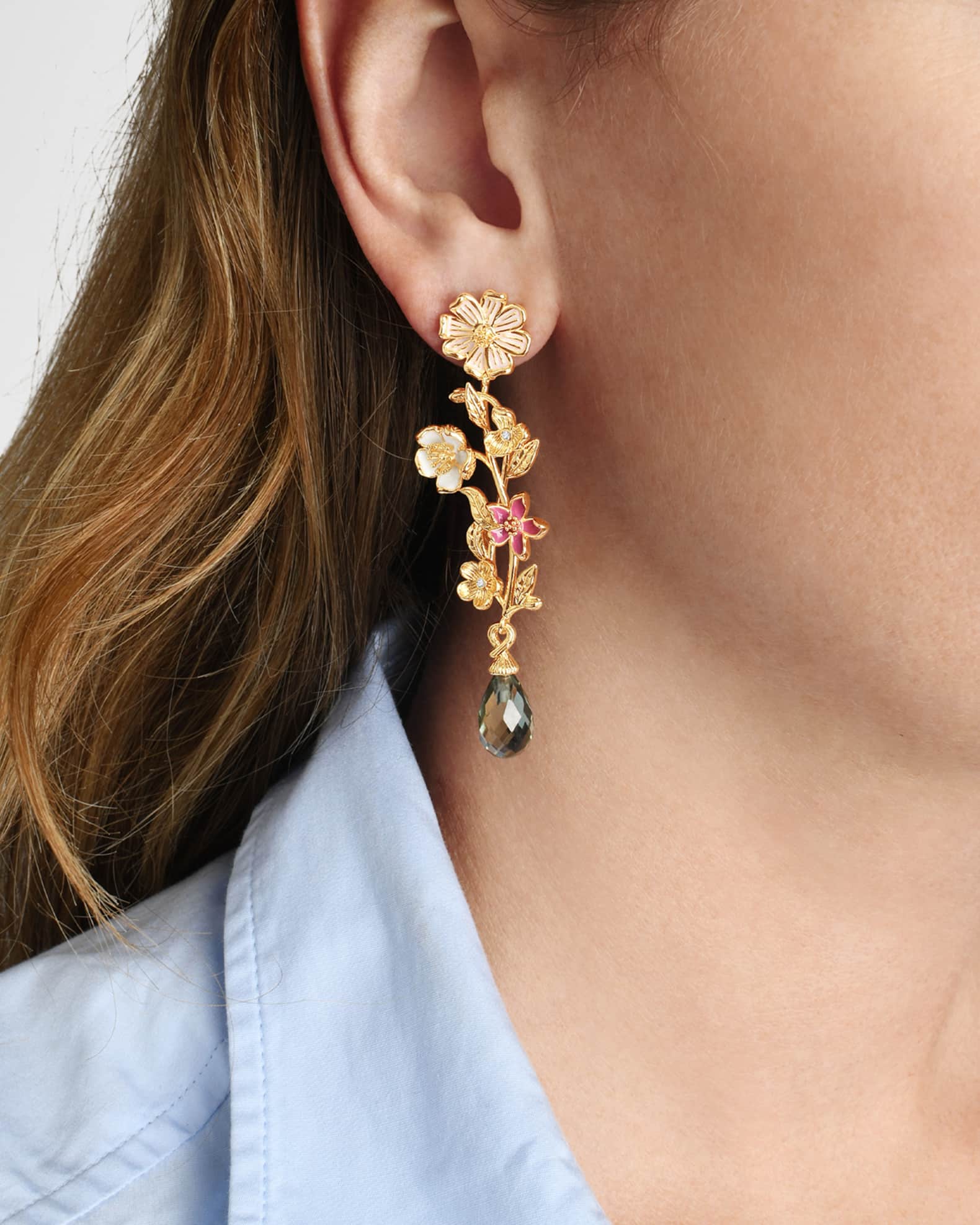Anabel Aram Jewelry Wildflowers Stone Drop Earrings | Neiman Marcus