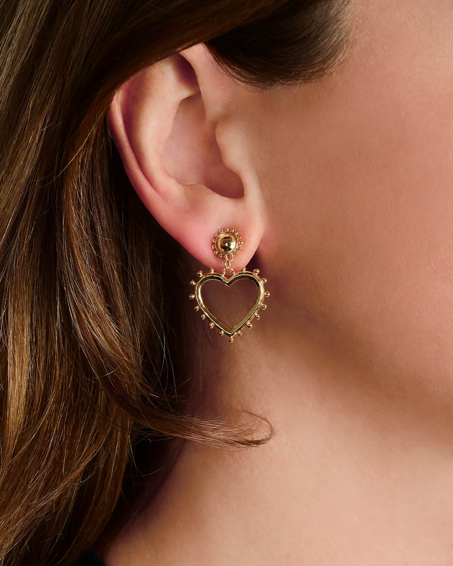 Anabel Aram Jewelry Heart Drop Earrings | Neiman Marcus