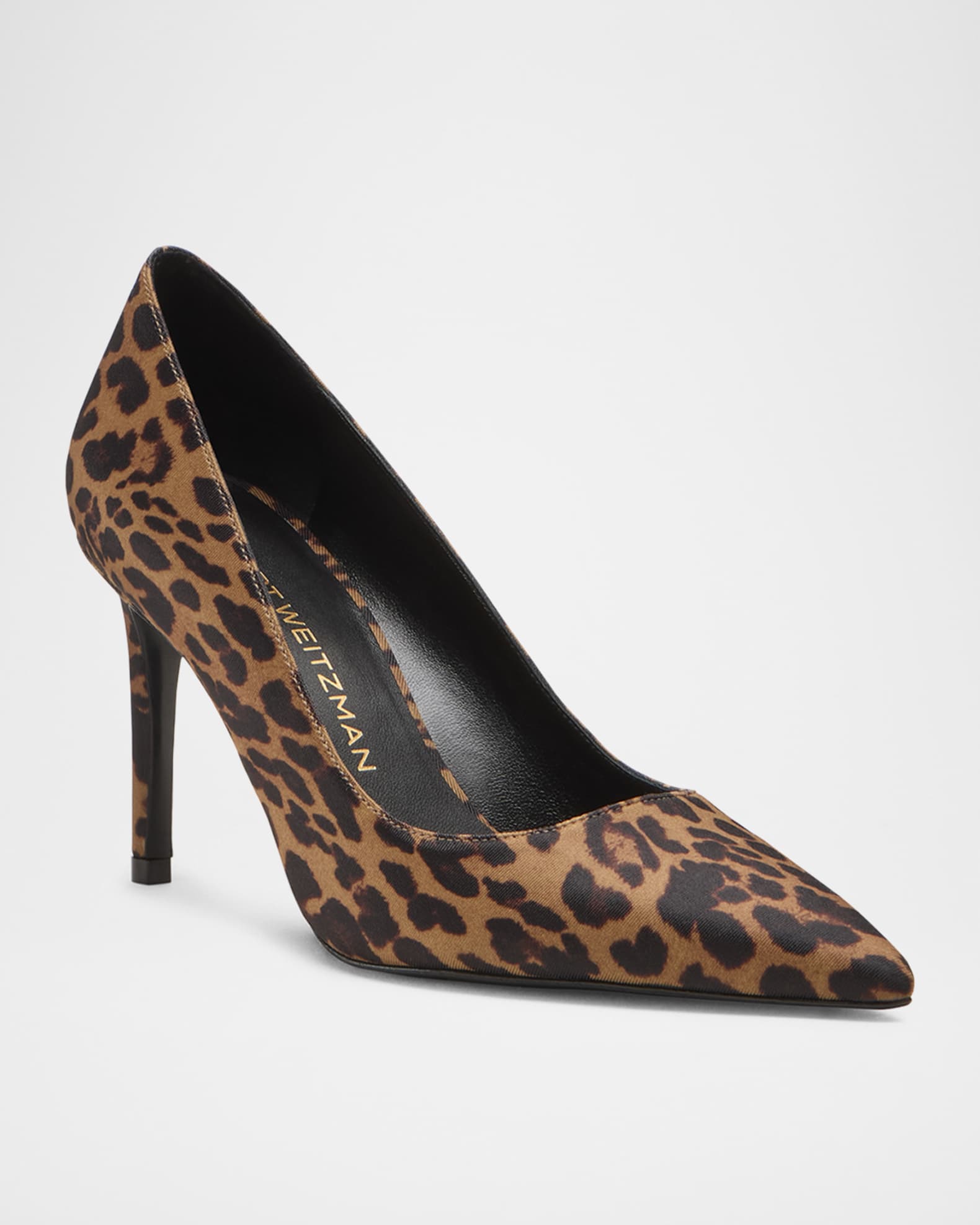 Stuart Weitzman Stuart Power 85 Leopard-Print Pumps | Neiman Marcus