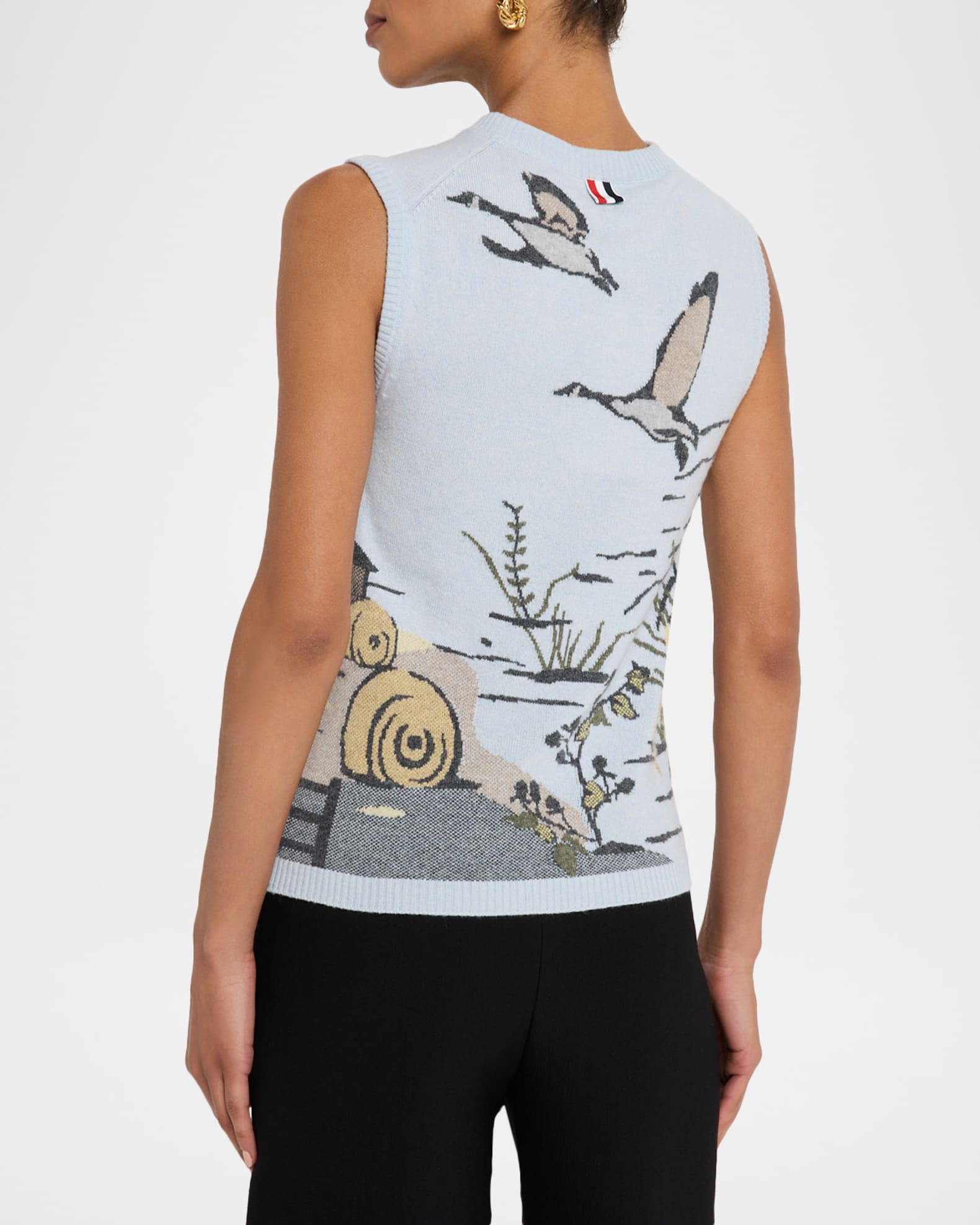 Thom Browne Seasonal Scenic Cashmere Jersey Shell Top | Neiman Marcus