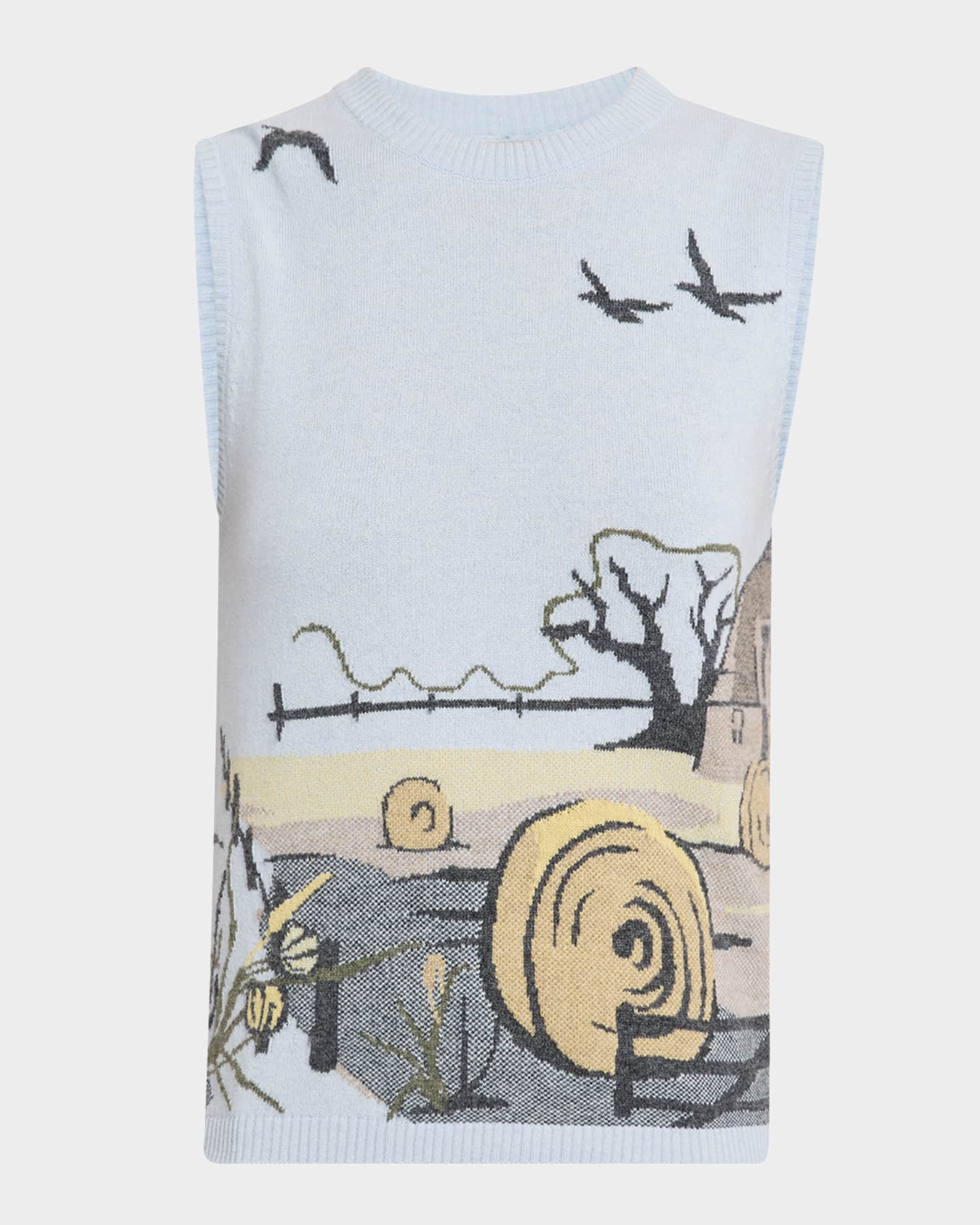Thom Browne Seasonal Scenic Cashmere Jersey Shell Top | Neiman Marcus