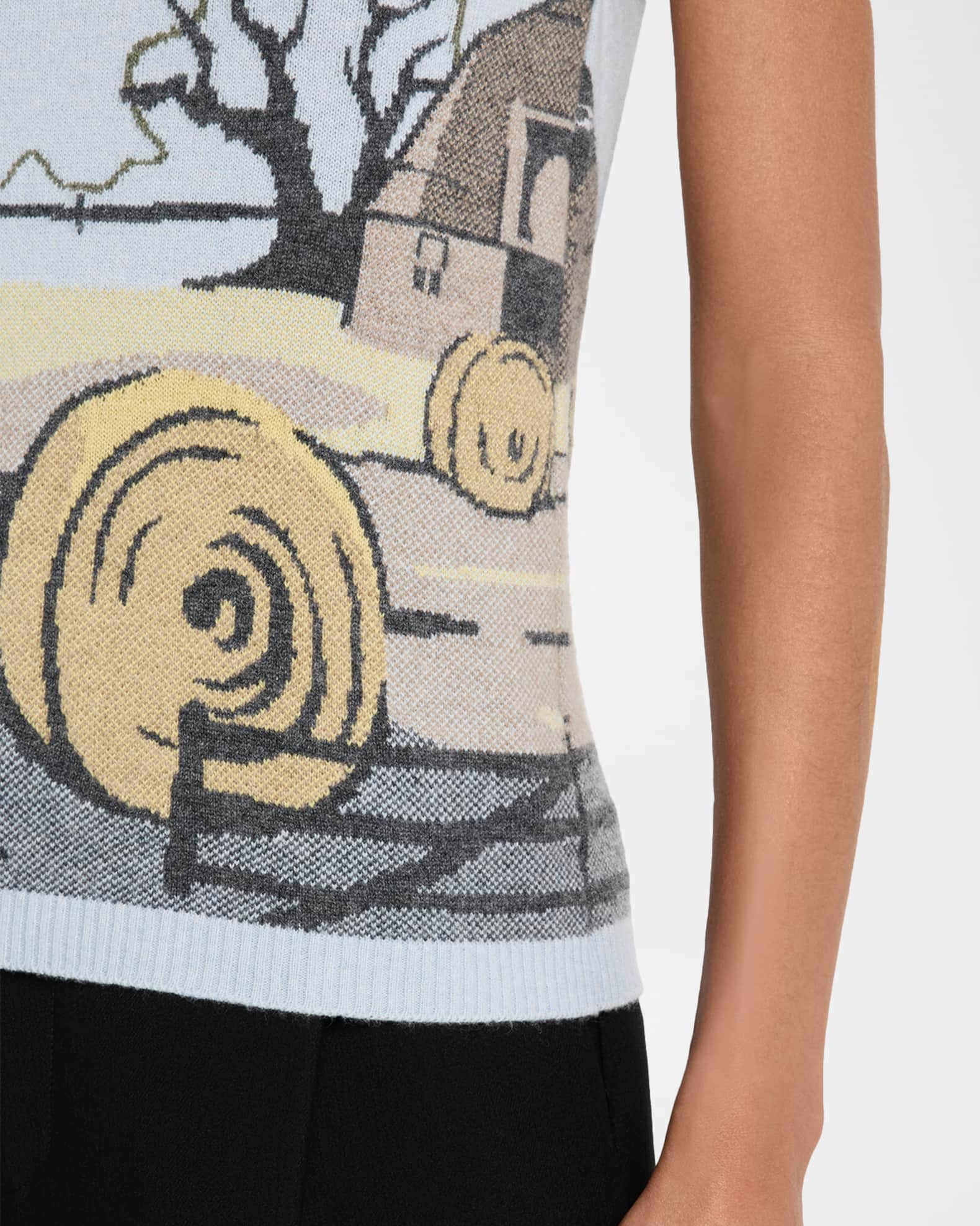 Thom Browne Seasonal Scenic Cashmere Jersey Shell Top | Neiman Marcus