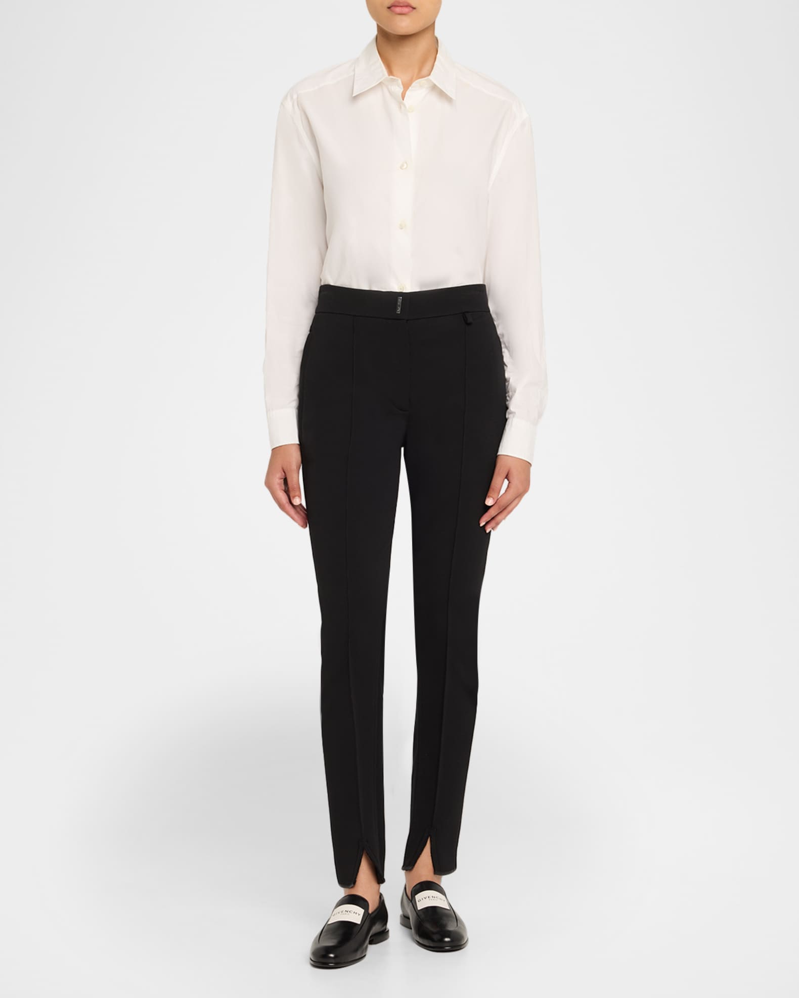Givenchy Logo Label Leather Loafers | Neiman Marcus