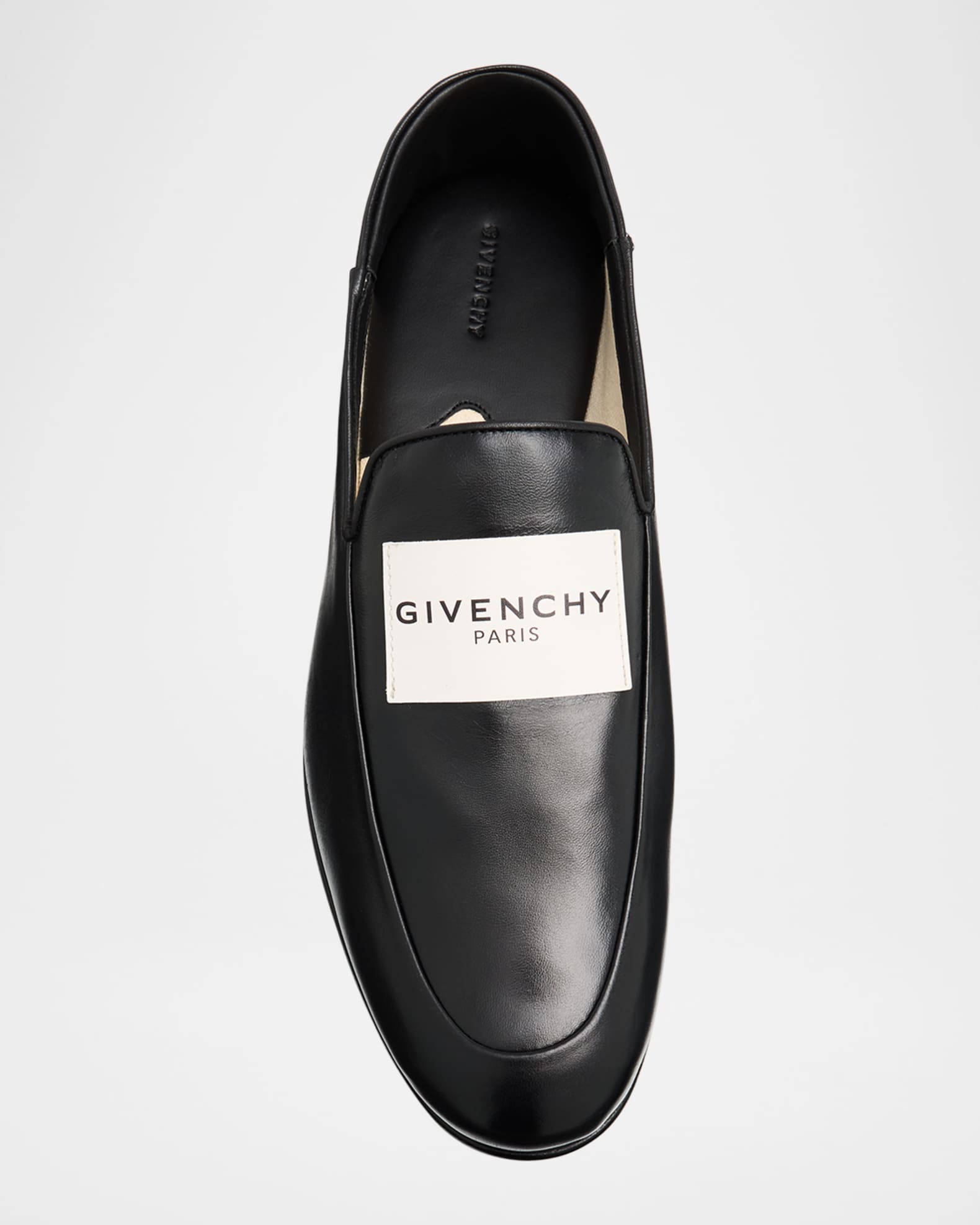 Givenchy Logo Label Leather Loafers | Neiman Marcus