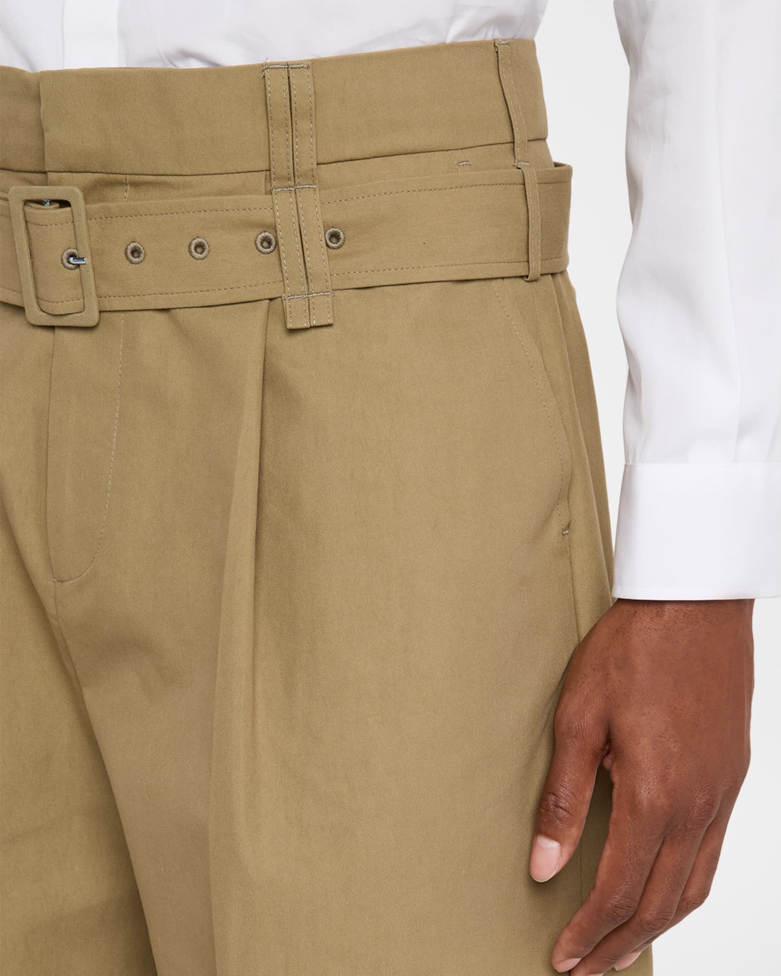 Simone Rocha Men's Wide-Leg Multi-Belt Loop Shorts | Neiman Marcus