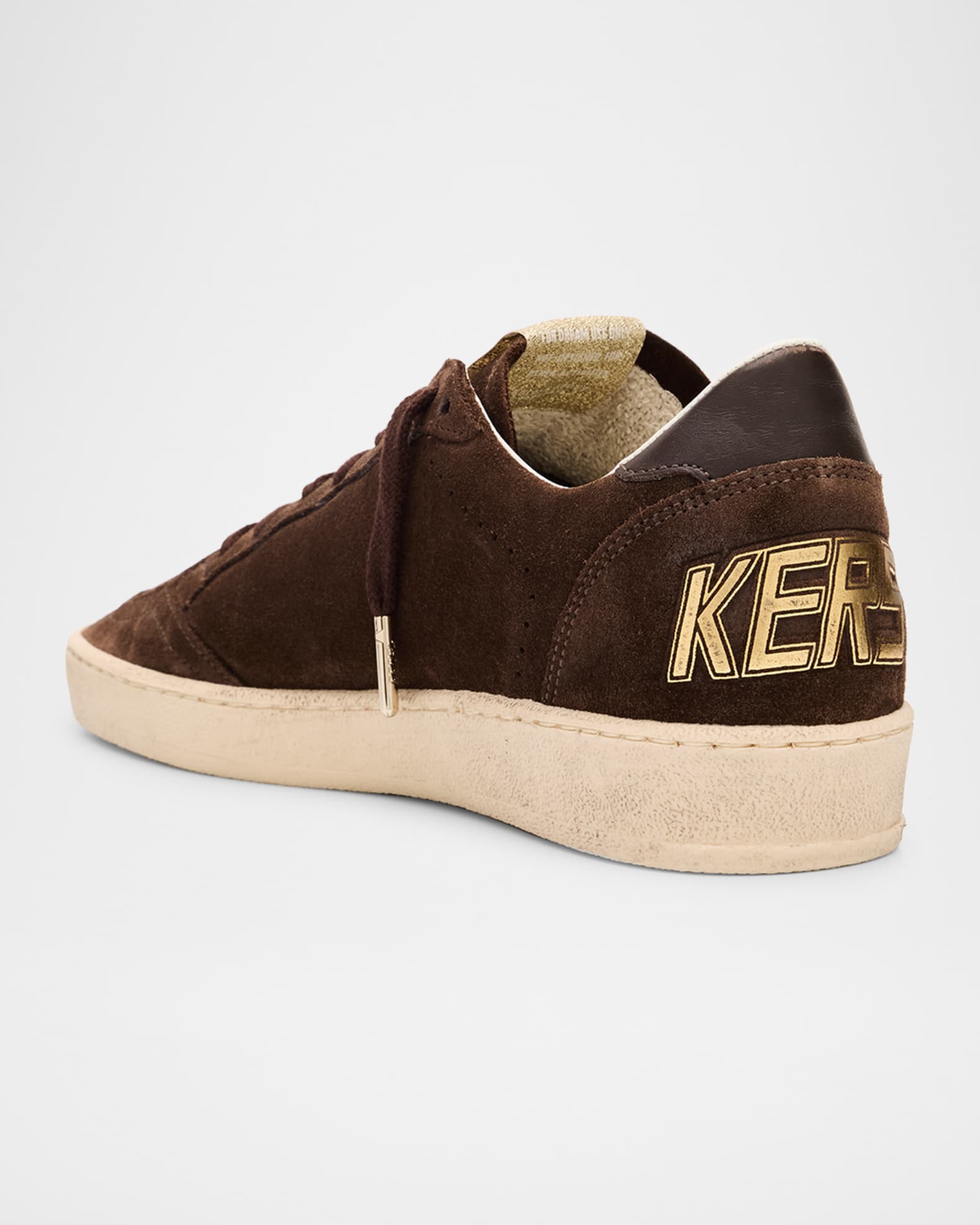 Golden Goose Ball Star Suede Glitter-Star Low-Top Sneakers | Neiman Marcus