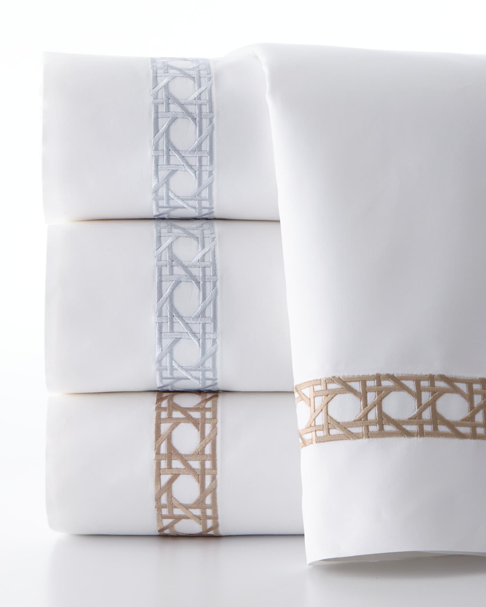 Sferra Cane II Embroidered 3-Piece Twin Sheet Set | Neiman Marcus