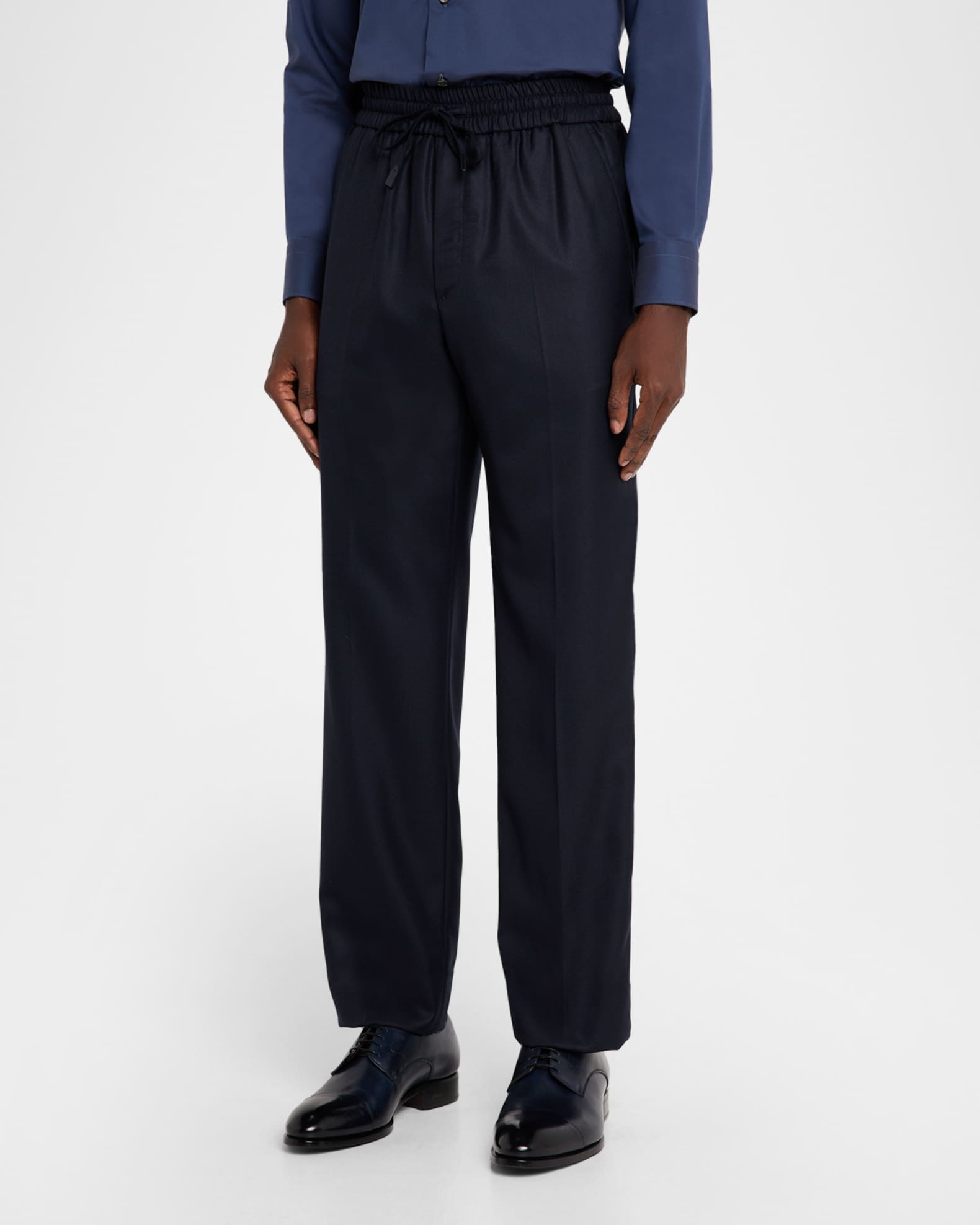 Brioni Men's Asolo Wool-Cashmere Drawstring Pants | Neiman Marcus