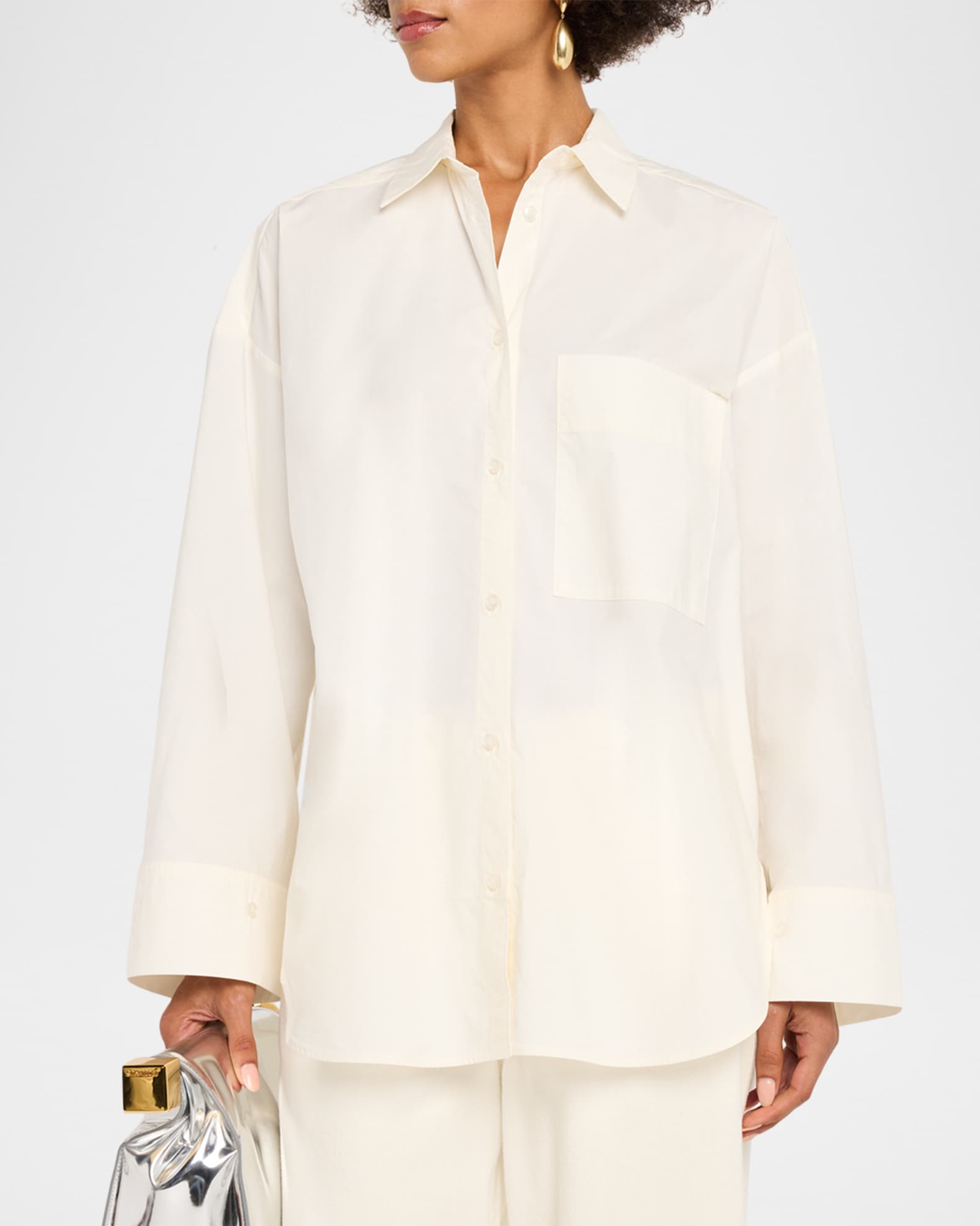 By Malene Birger Derris Oversized Organic Cotton Shirt | Neiman Marcus